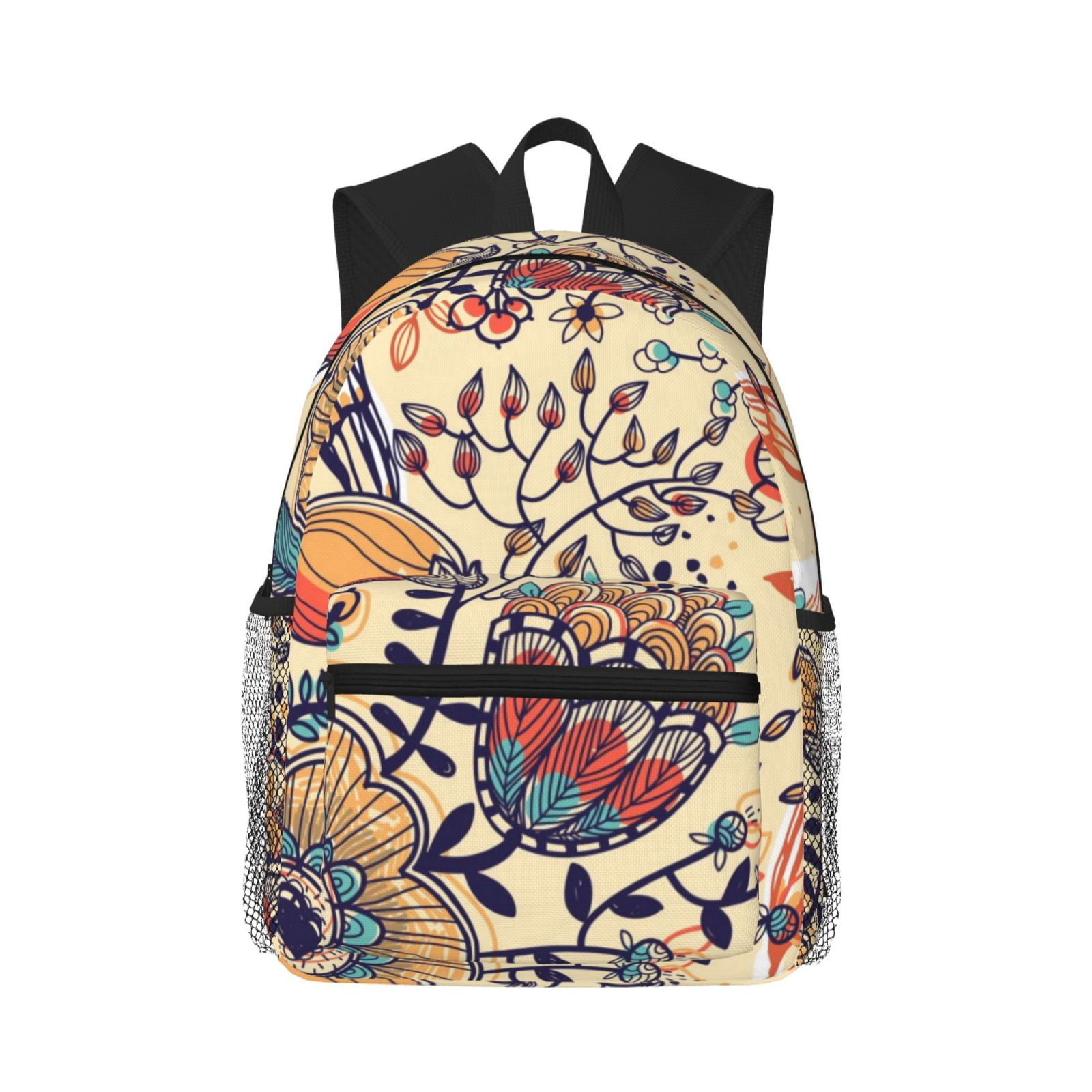 Coaee Floral With Birds And Fantasy Flowers Light Casual Backpack Daily ...