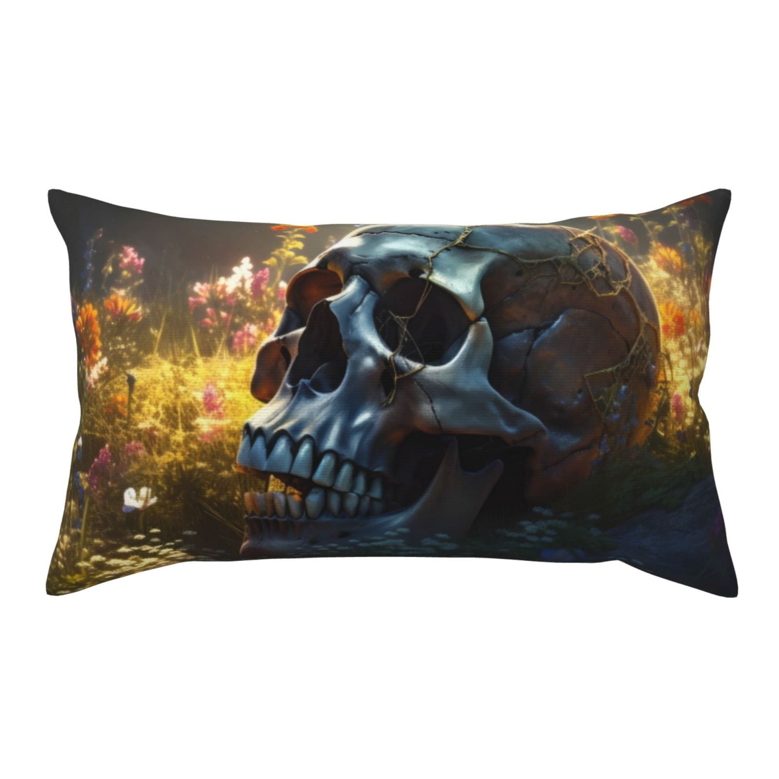 Coaee Flower Field Skull for Envelope Opening Pillowcase,Soft Long ...