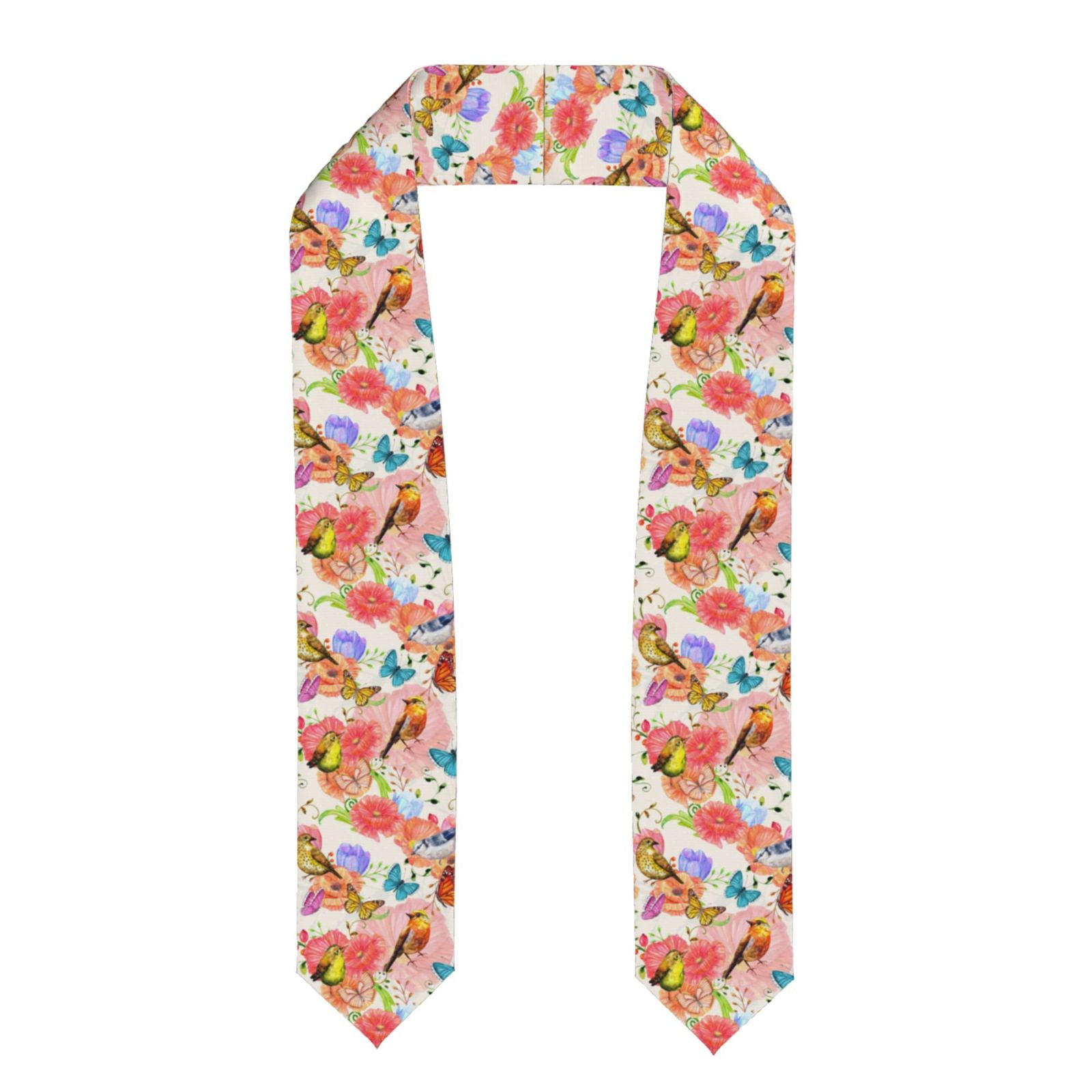 Coaee Flowers And Birds Watercolor Graduation Stole, Unisex, 72" Long ...
