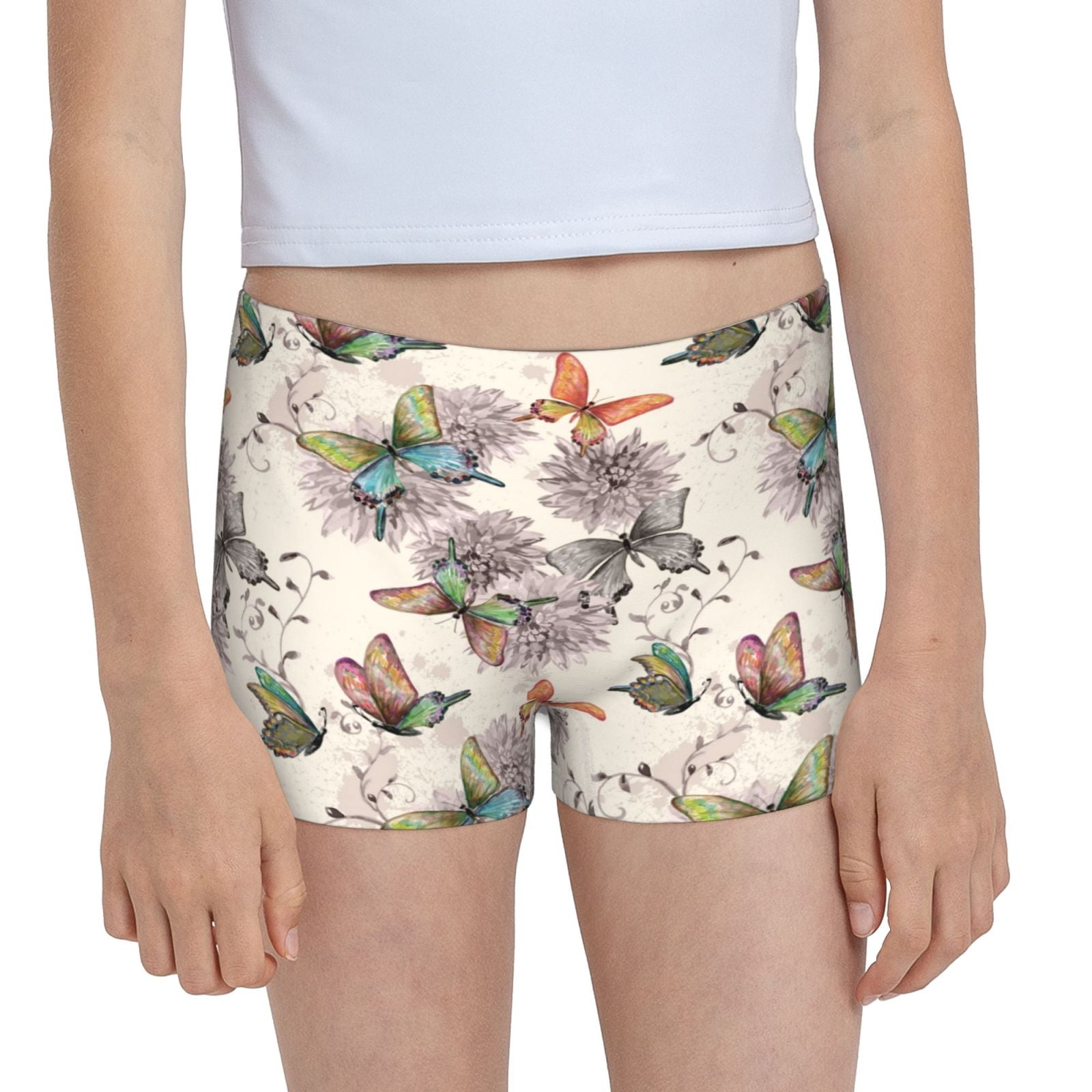 Coaee Flying Butterflies-1 for Girl's Cotton Boxer Briefs Soft and ...