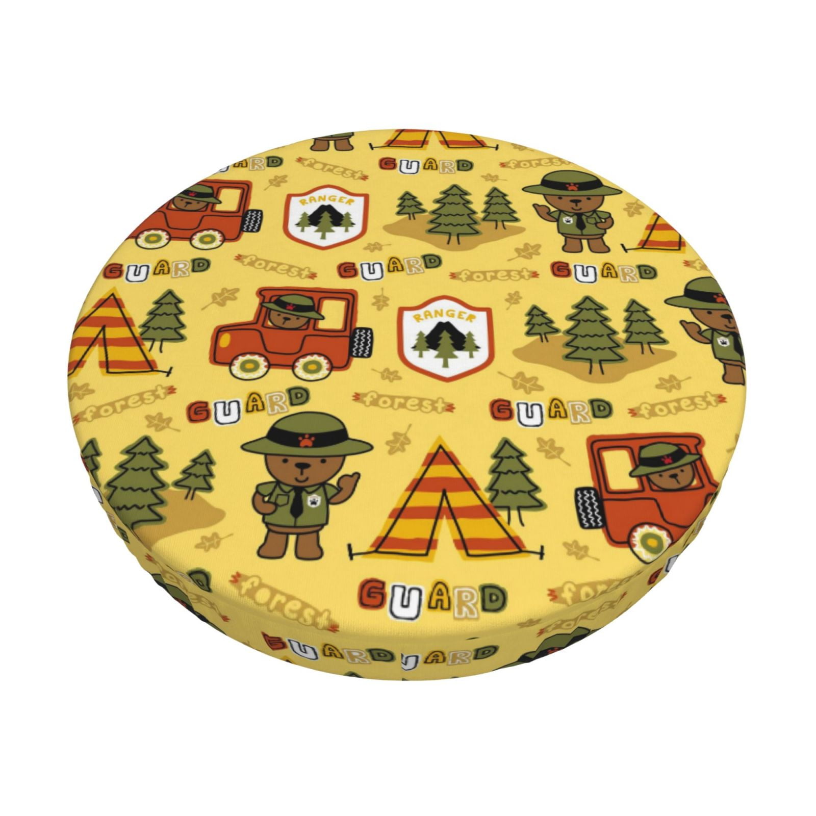 Coaee Forest Guard Round Bar Stool Seat Covers Washable Stool Cushion ...