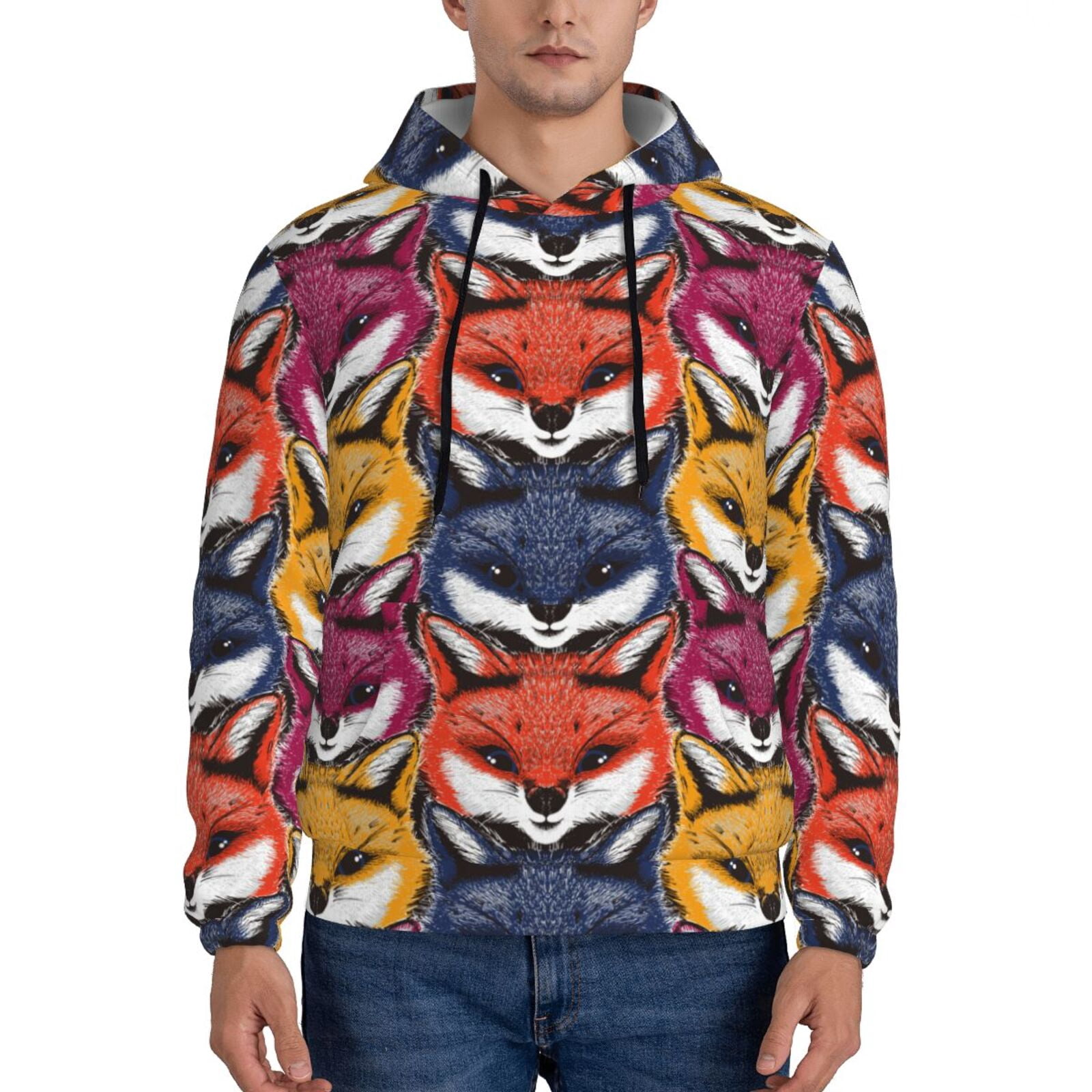 Coaee Fox Face for Adult Hoodie Pullover Sweatshirt for Men Hooded ...