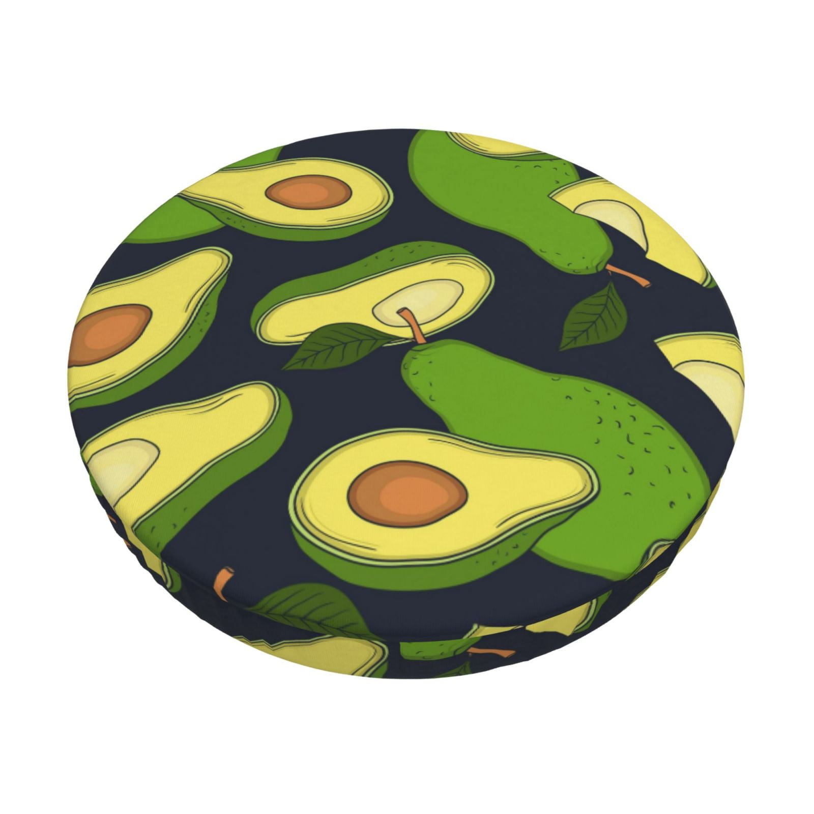 Coaee Fresh Avocado Round Bar Stool Seat Covers Washable Stool Cushion ...