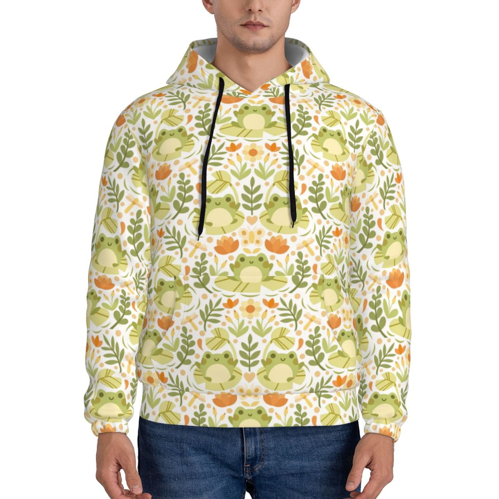 Coaee Frogs And Botanical for Adult Hoodie Pullover Sweatshirt for Men ...