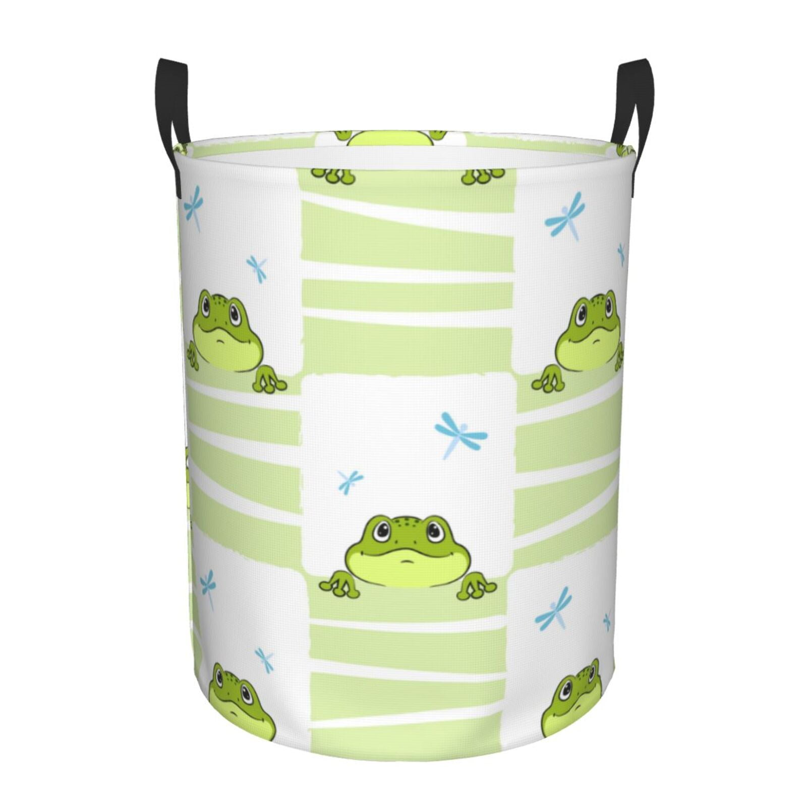 Coaee Frogs and Dragonflies Laundry Basket with Handle, Waterproof ...