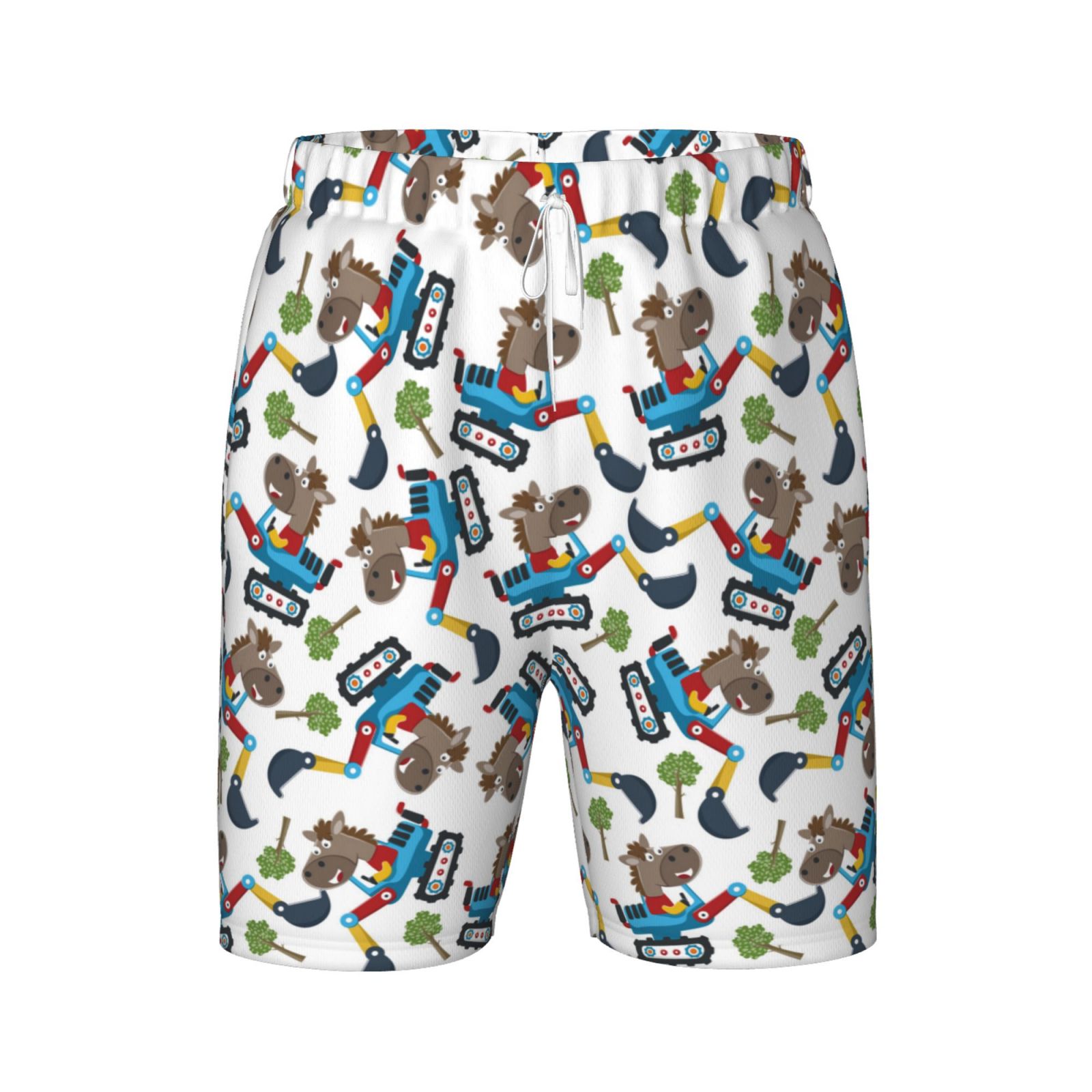 Coaee Funny Excavator for Boys Swim Trunks Compression Liner Swim ...