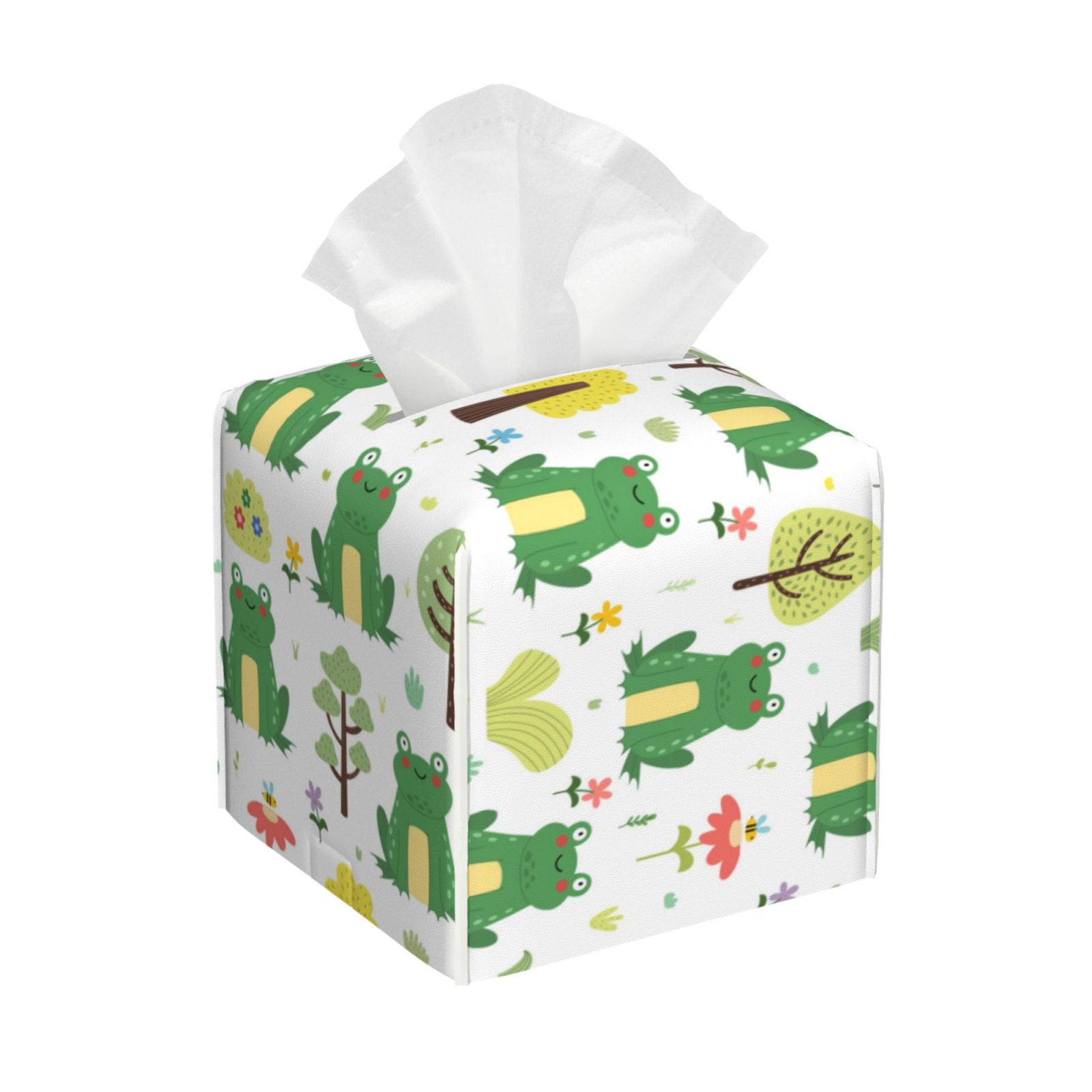 Coaee Funny Toad for Leather Tissue Box Cover Square Tissue Box Cover ...