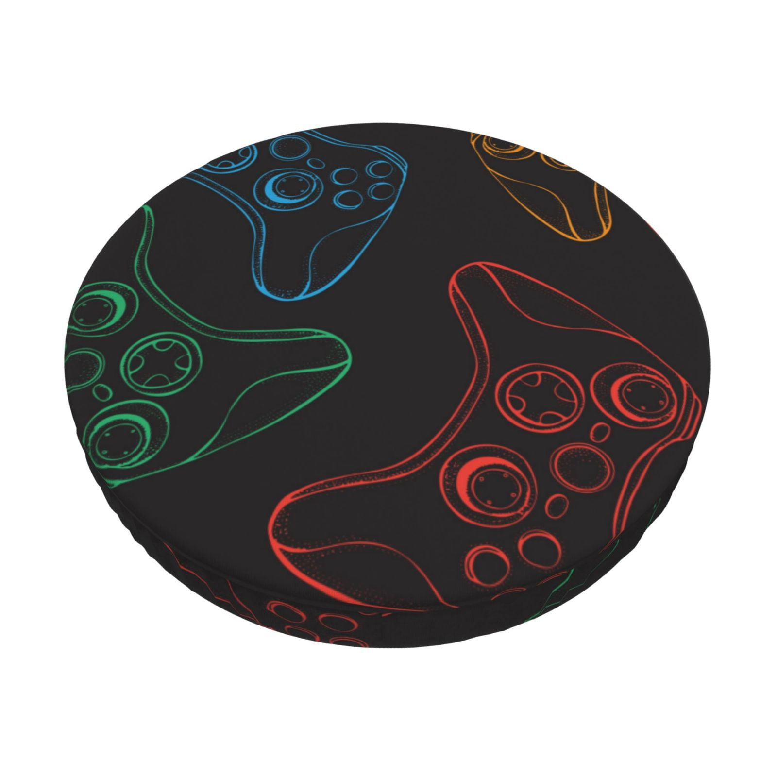 Coaee Gamepad Joystick Game Round Bar Stool Seat Covers Washable Stool ...