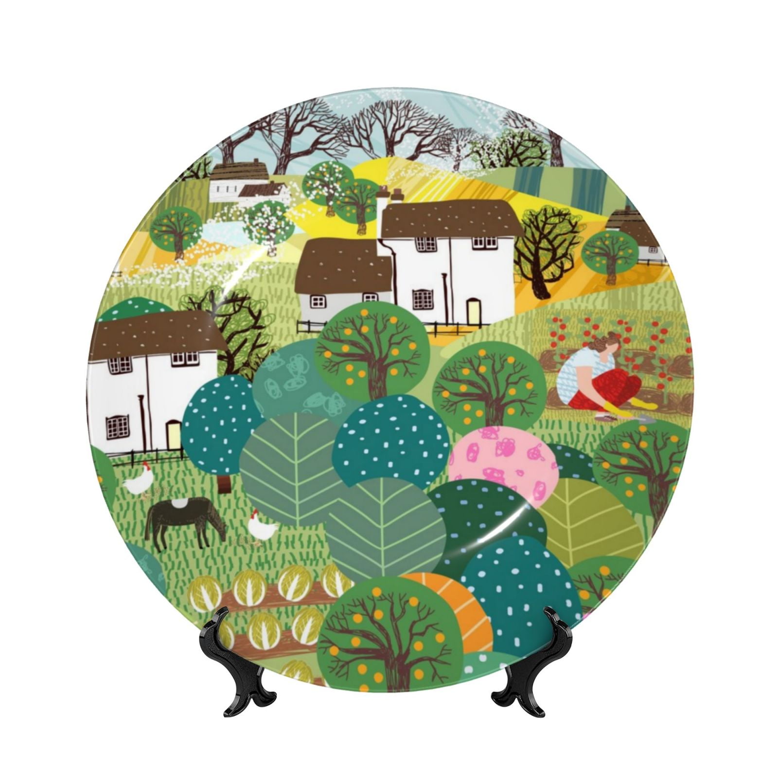 Coaee Garden Farm for Bone China Decorative Plate Decorative Plate for ...