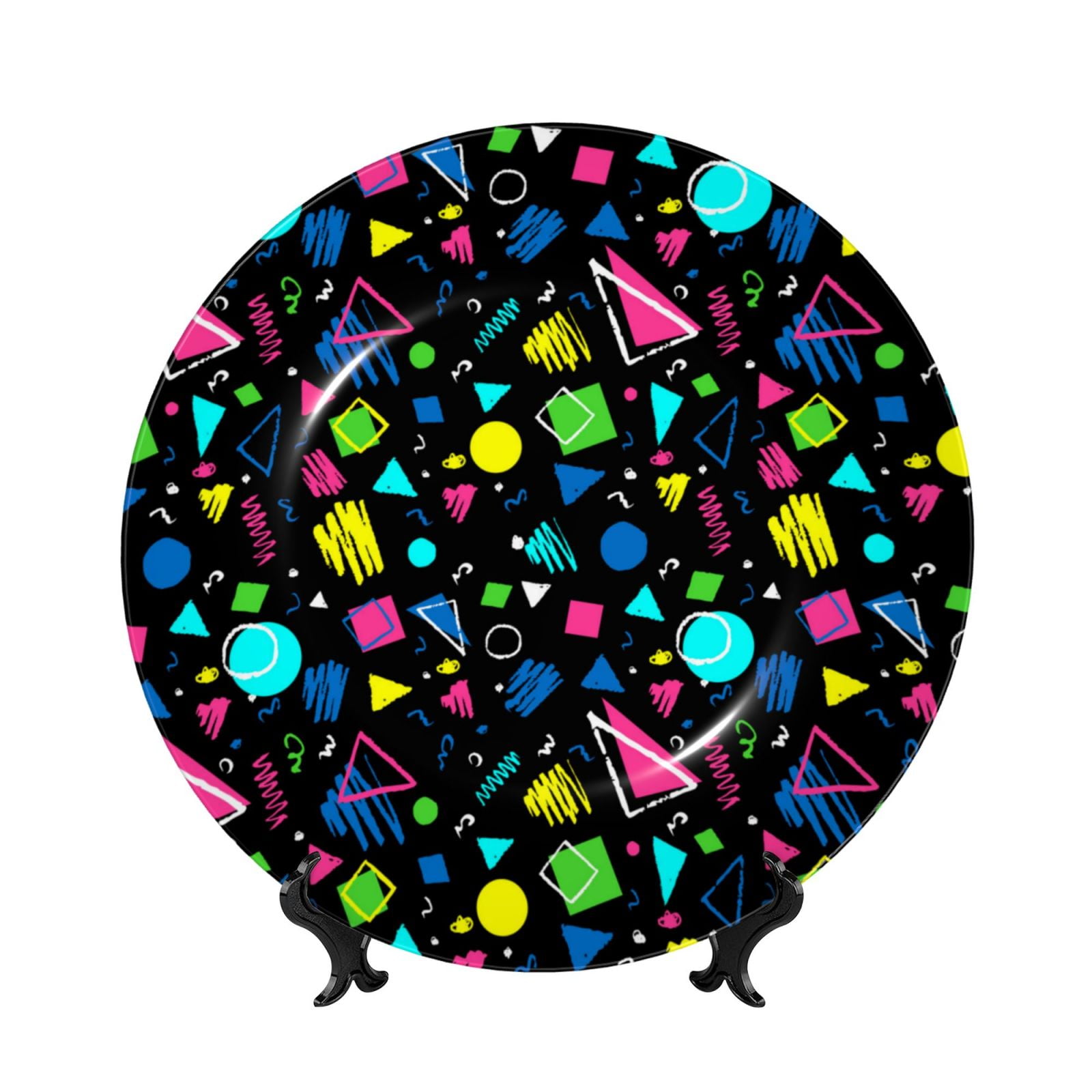 Coaee Geometric 1980s Styled for Bone China Decorative Plate Decorative ...