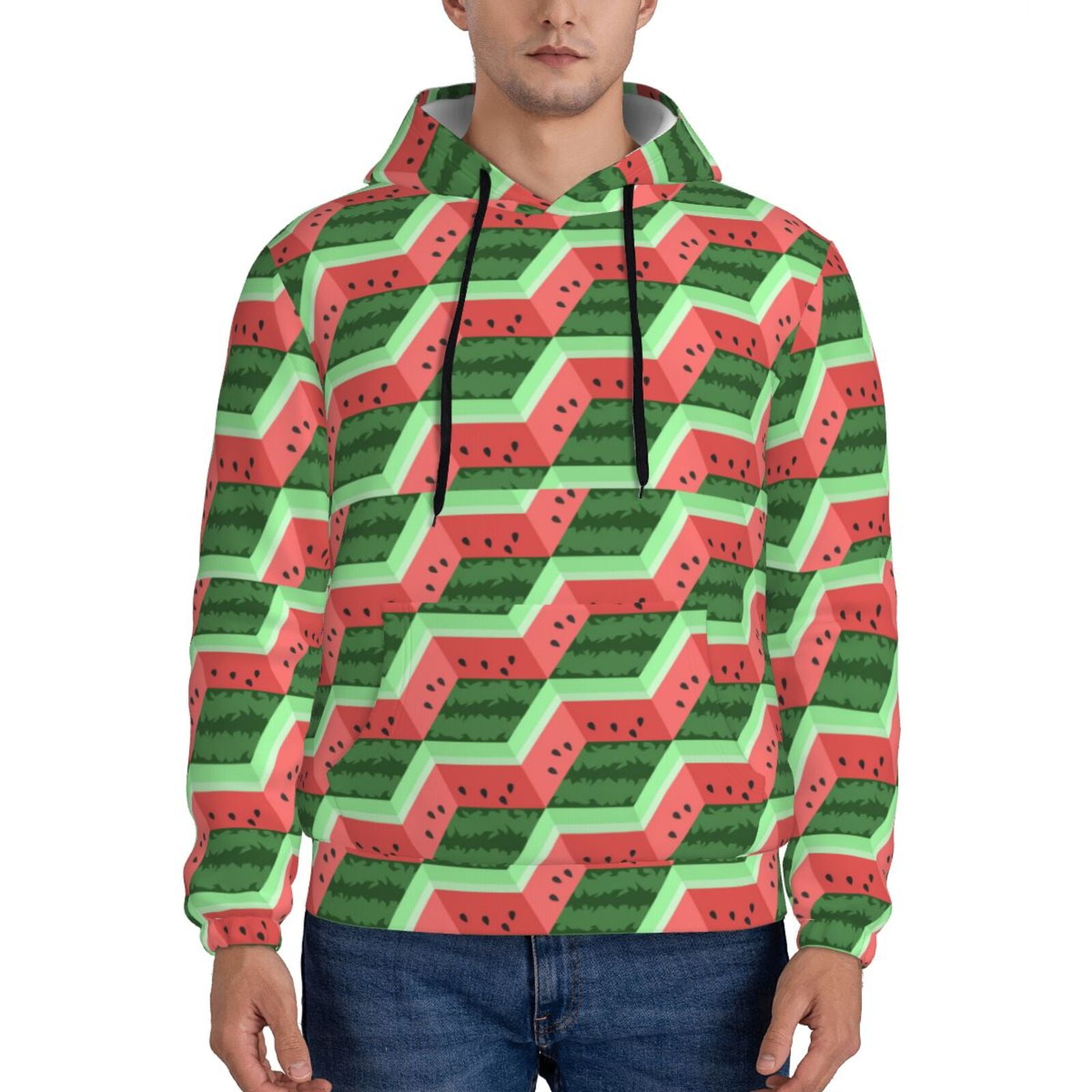 Coaee Geometric Watermelon for Adult Hoodie Pullover Sweatshirt for Men ...