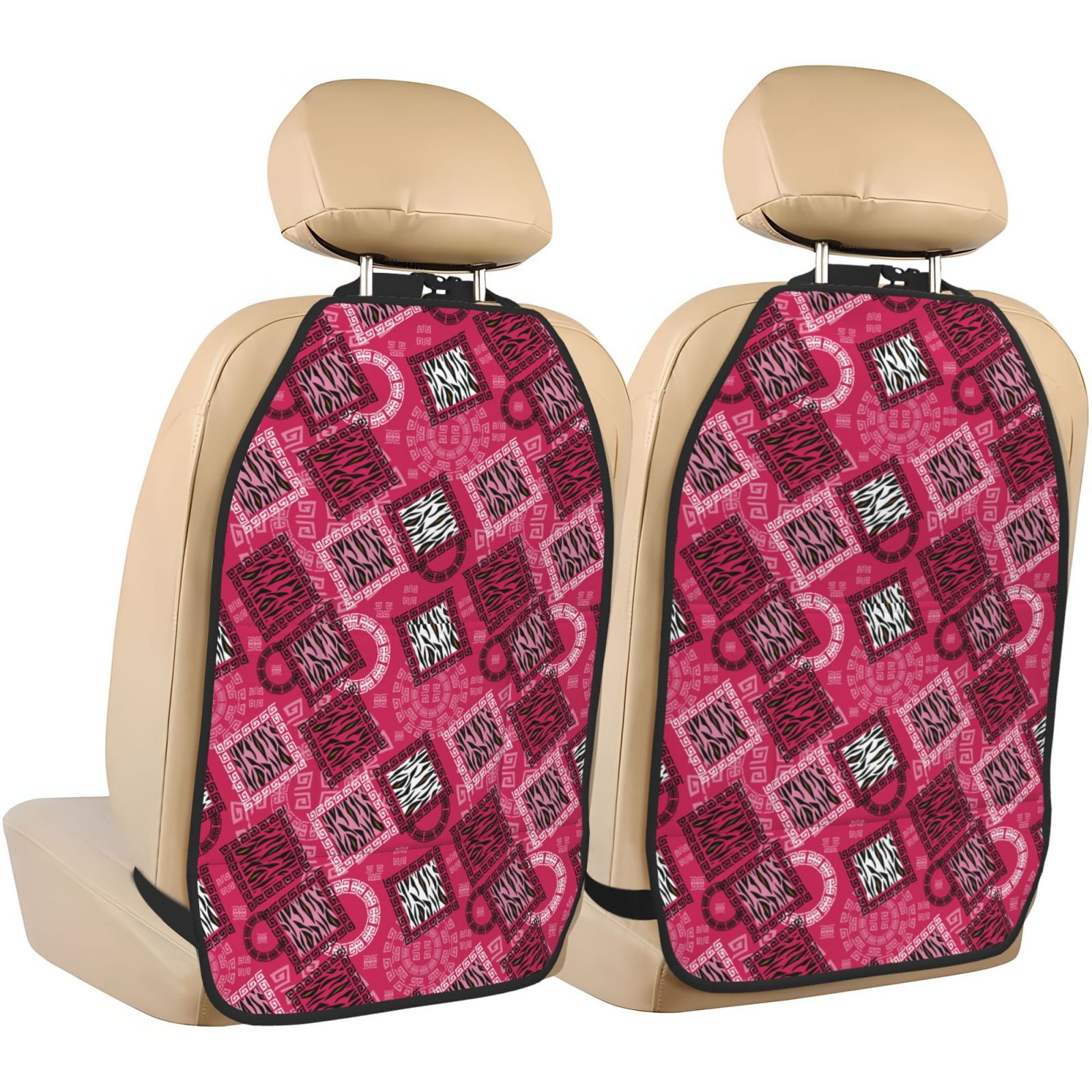 Coaee Geometry for Car Kick Mat Seat Cover 2 Pcs Anti-Kick Storage Mat ...