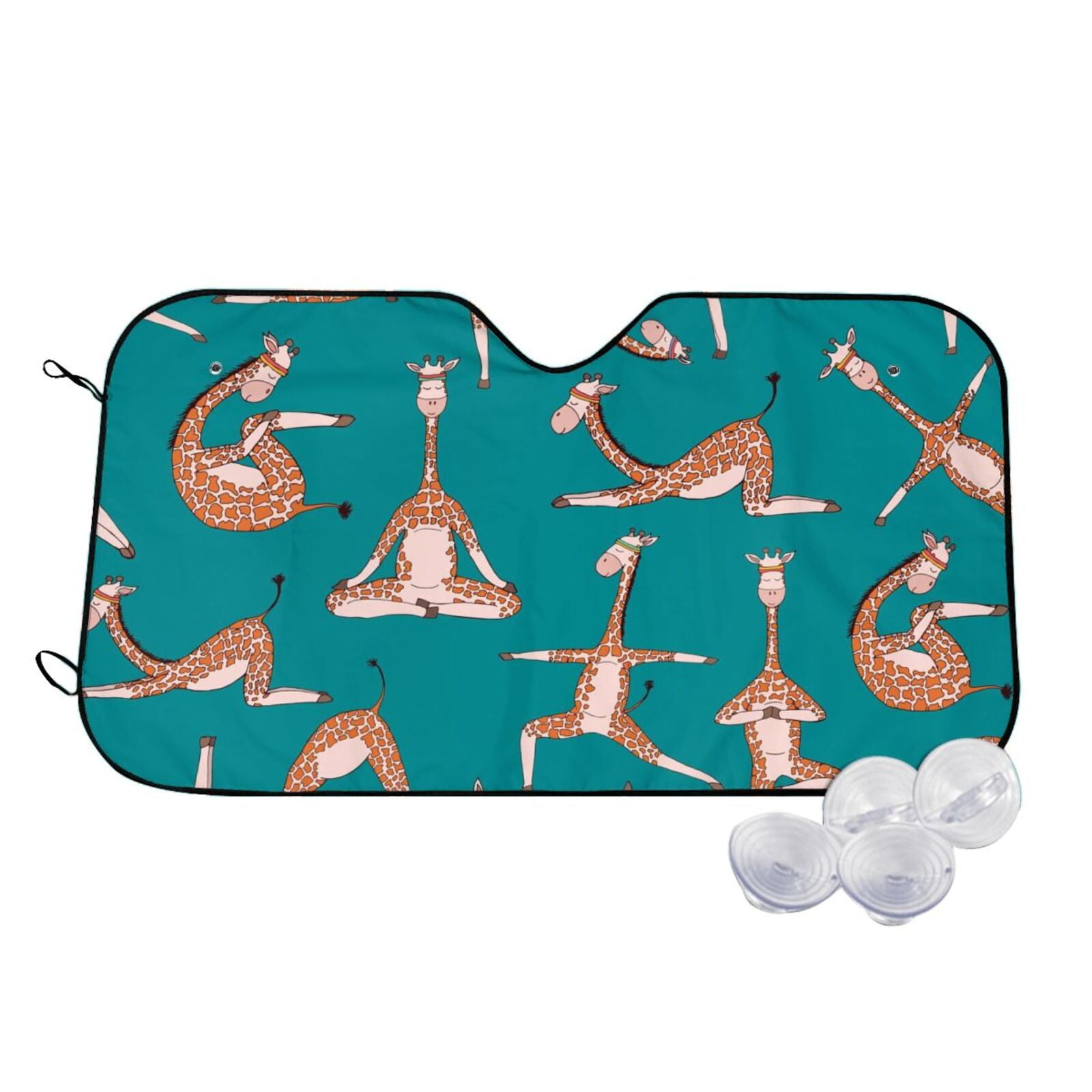 Coaee Giraffes Doing Various Yoga Car Windshield Sunshade,Uv Rays Sun ...
