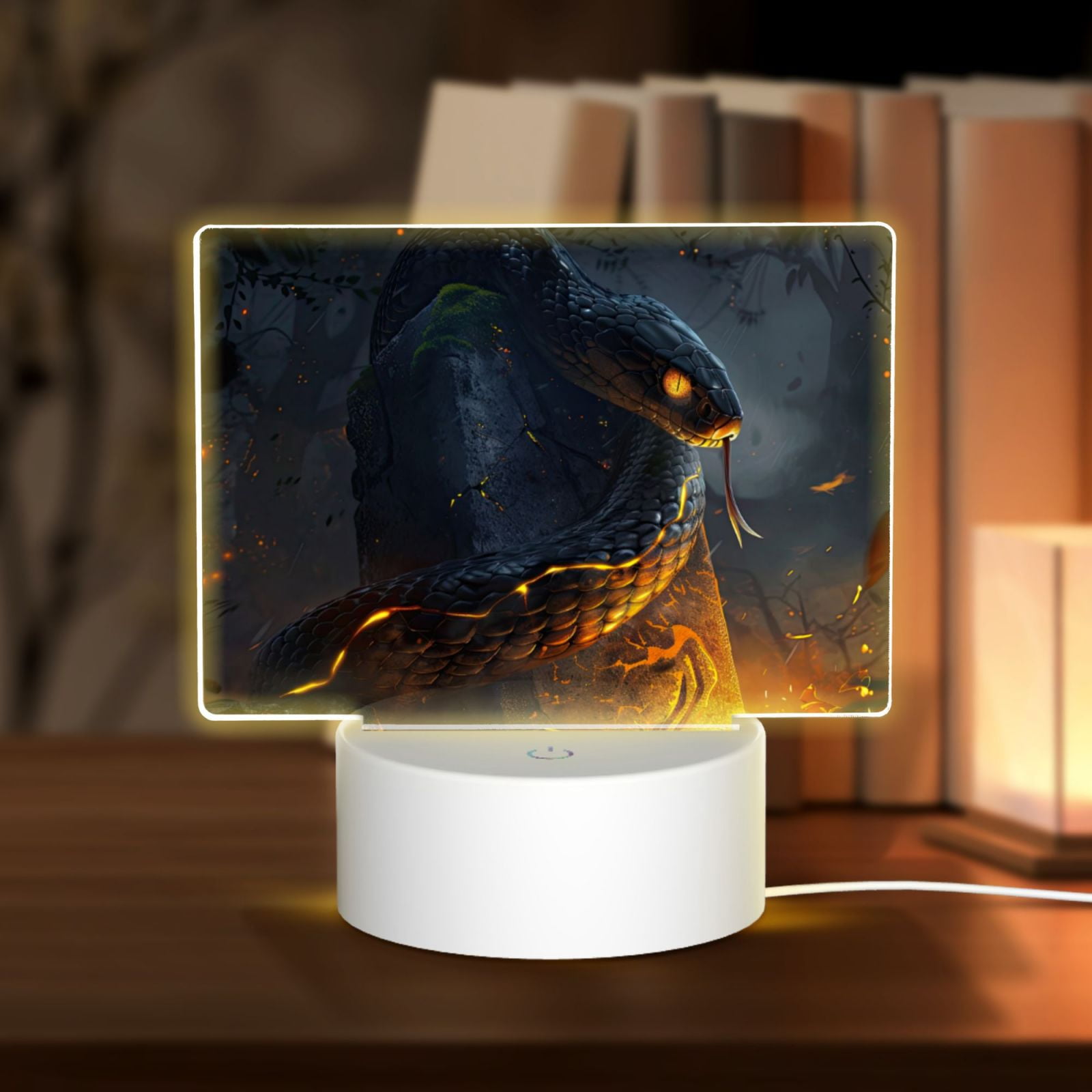 Coaee Glowing Snake Dark Forest for Rectangular Acrylic LED Desk Lamp 3 ...