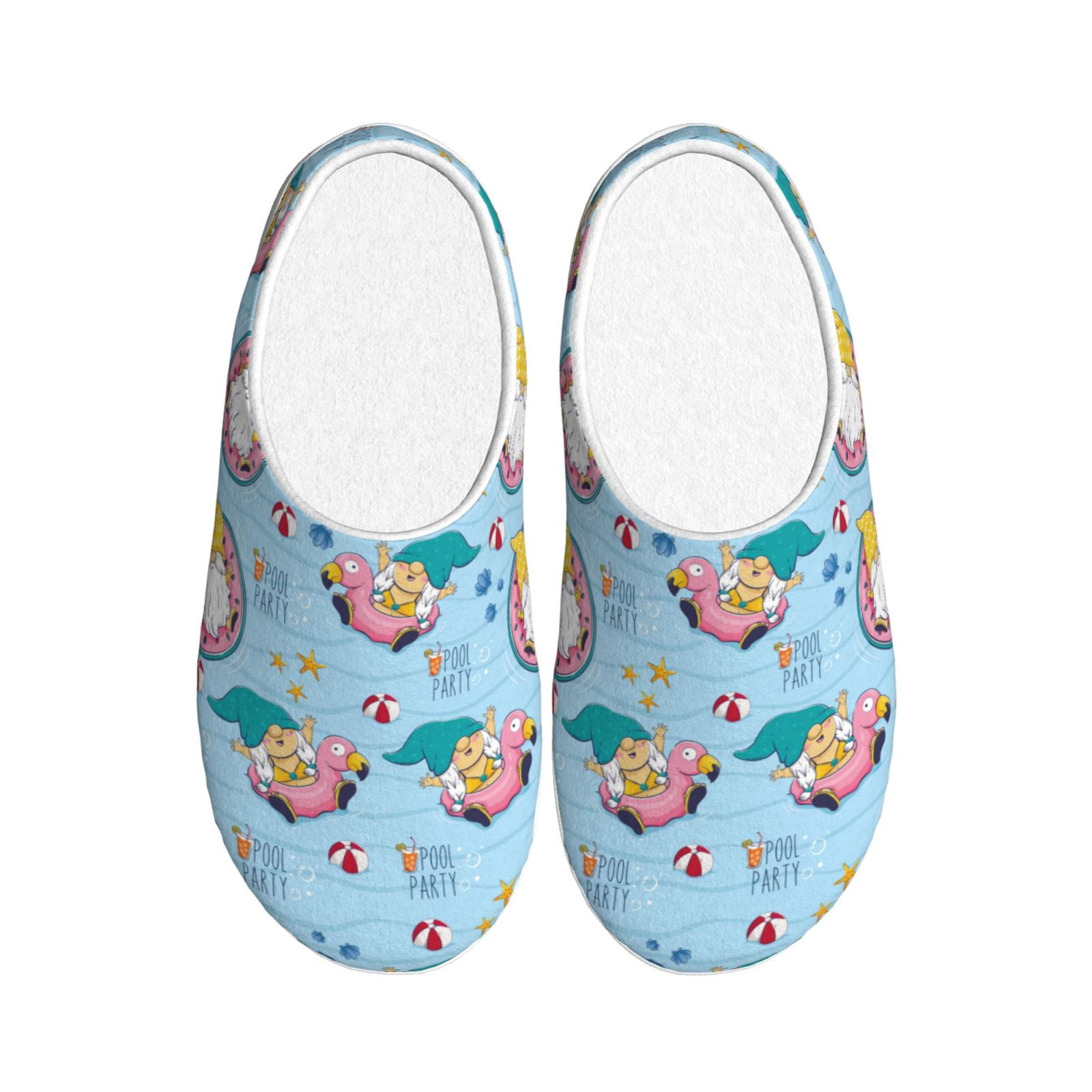 Coaee Gnome Pool Party for Mens Slippers Indoor Slip On Shoes Slippers ...