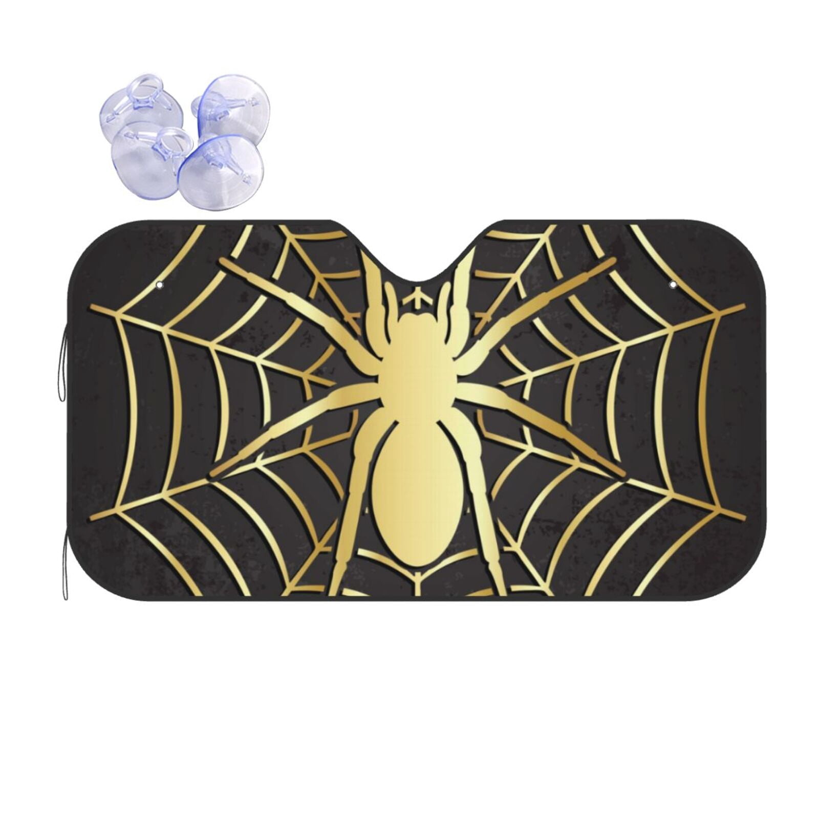 Coaee Gold Spider On The Web Print Car Sunshade Windshield Sun Shade ...