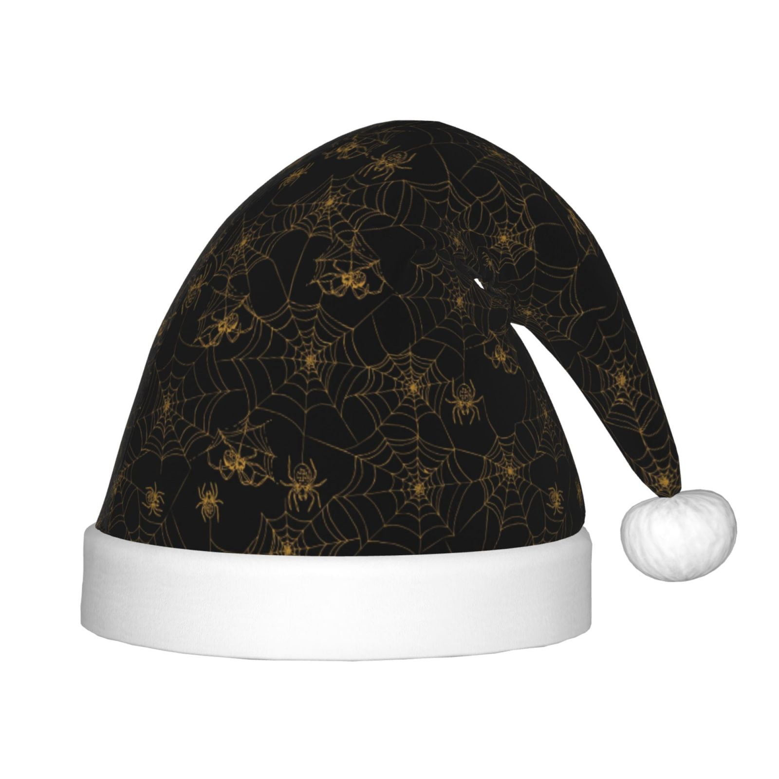 Coaee Gold Spiders And Cobwebs for Christmas Hat for Kids Santa Hat ...