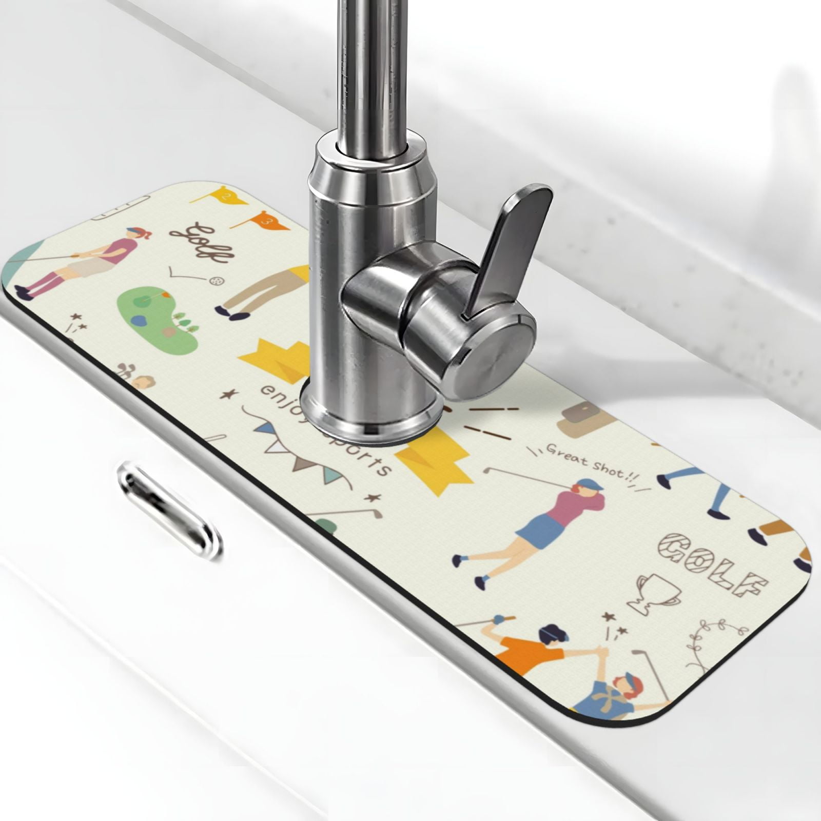 Coaee Golf Icons And Golfer for Kitchen Sink Splash Guard Sink Faucet ...
