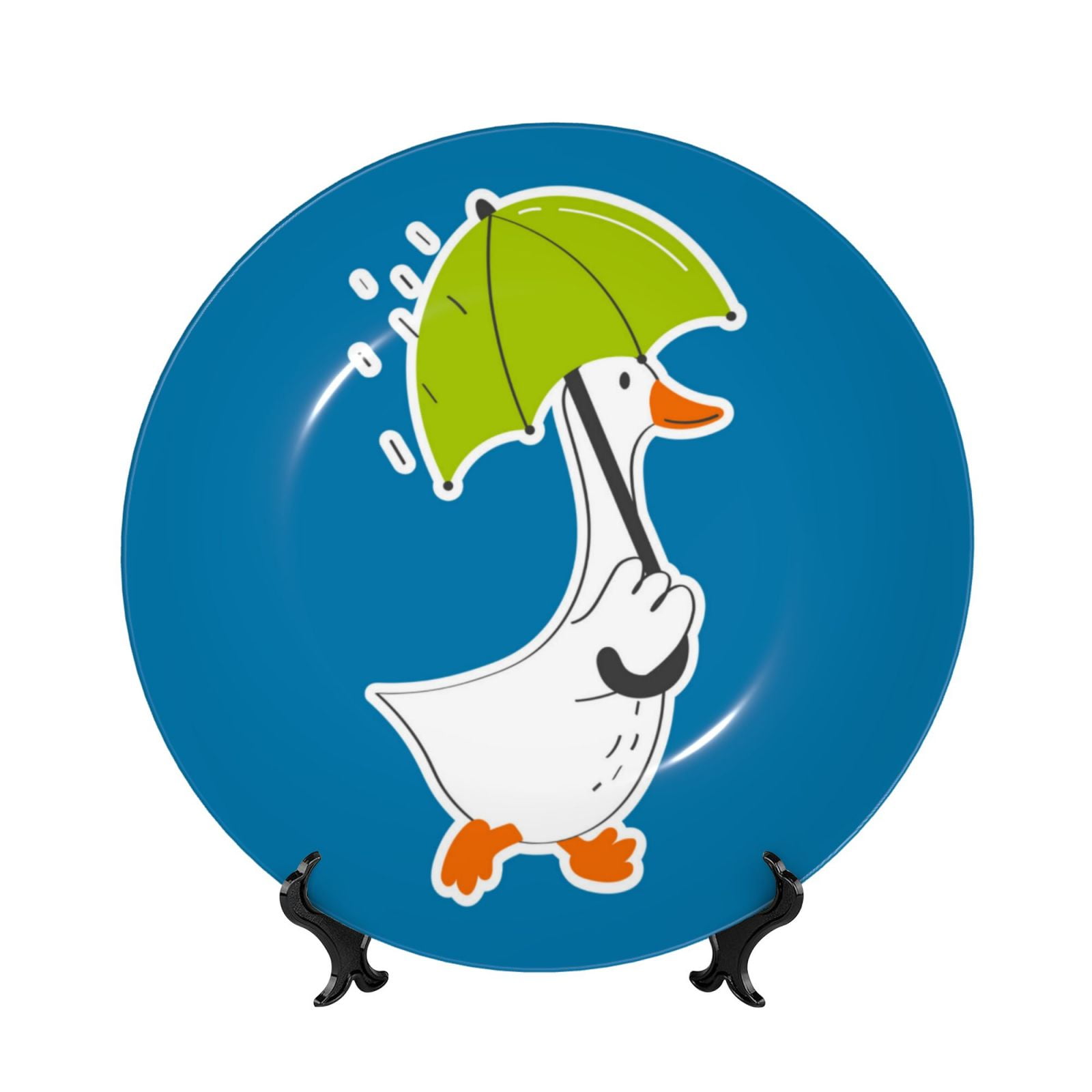 Coaee Goose Holding an Umbrella for Bone China Decorative Plate ...