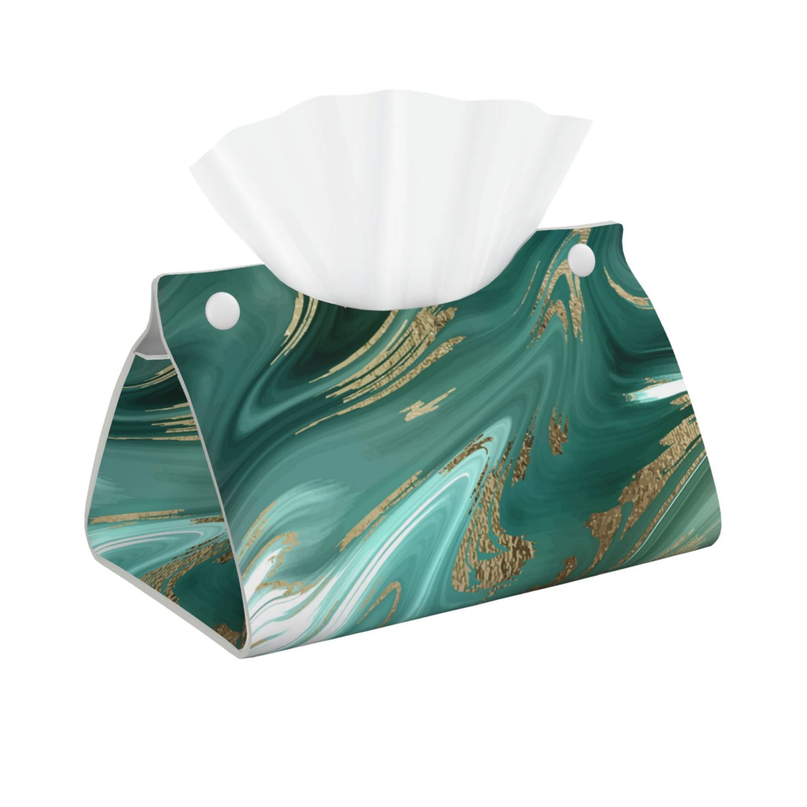 Coaee Green And Gold Marble for Large Tissue Box Cover Rectangular for ...