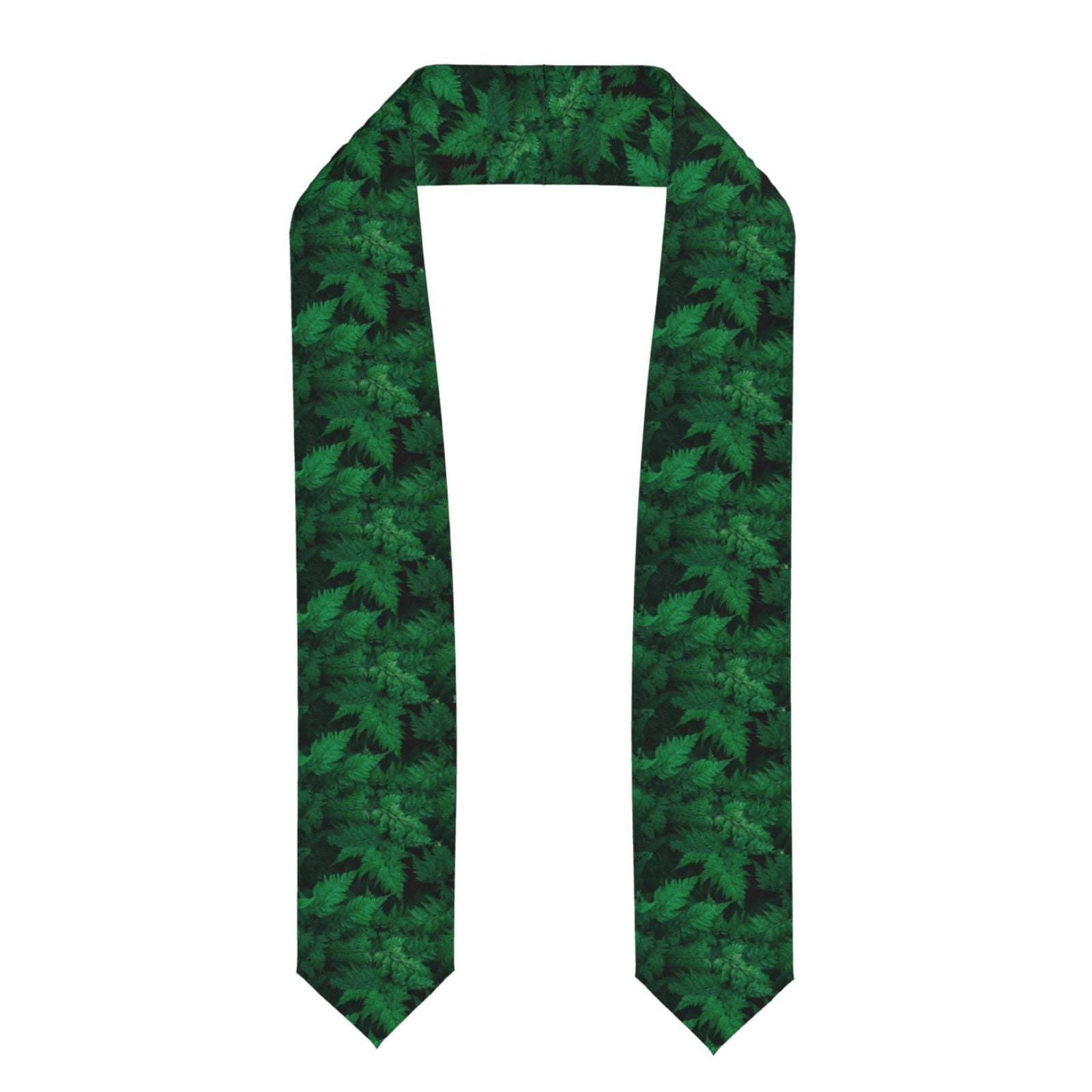 Coaee Green Leave Fern Graduation Stole, Unisex, 72" Long Graduation ...