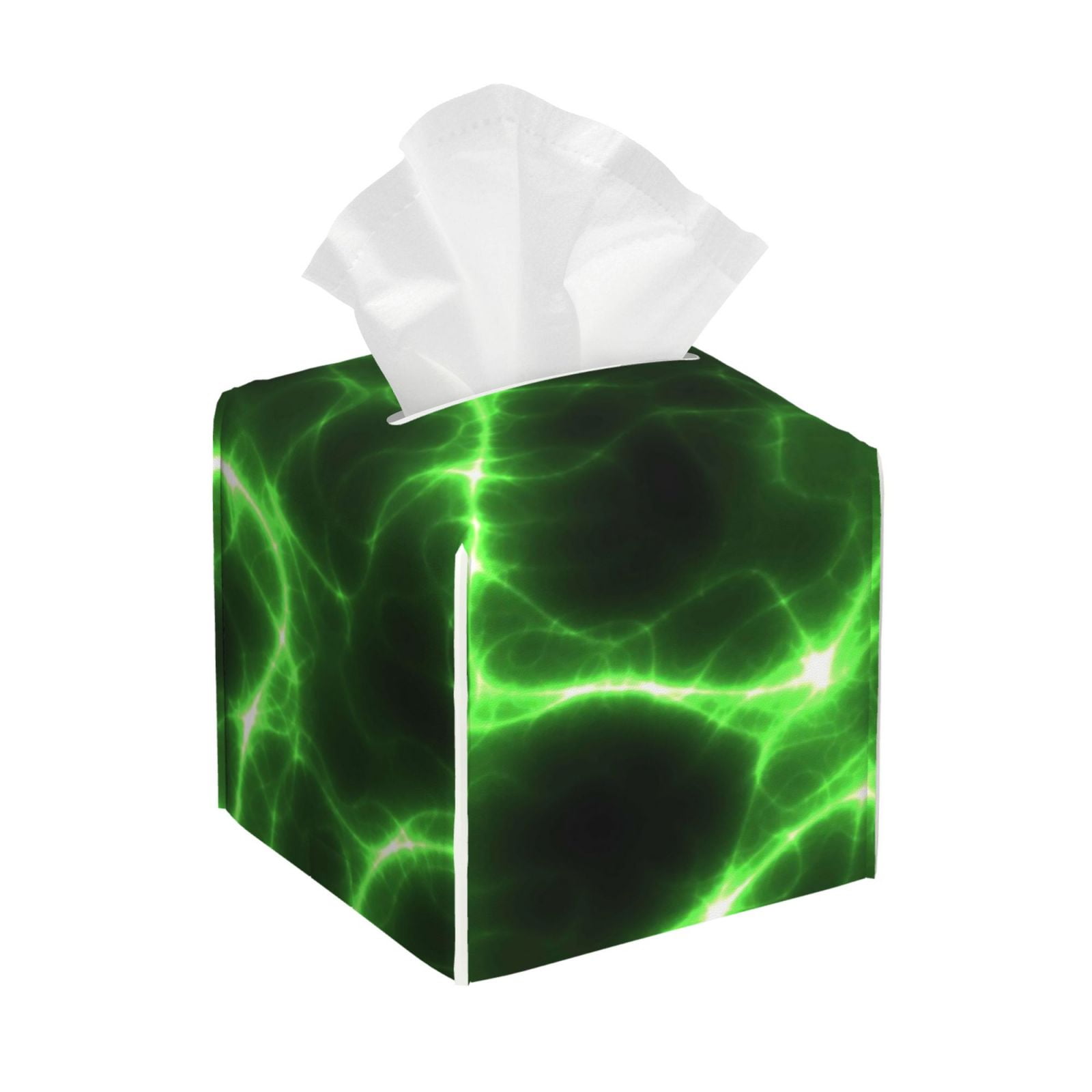 Coaee Green Lightning for Leather Tissue Box Cover Square Tissue Box ...