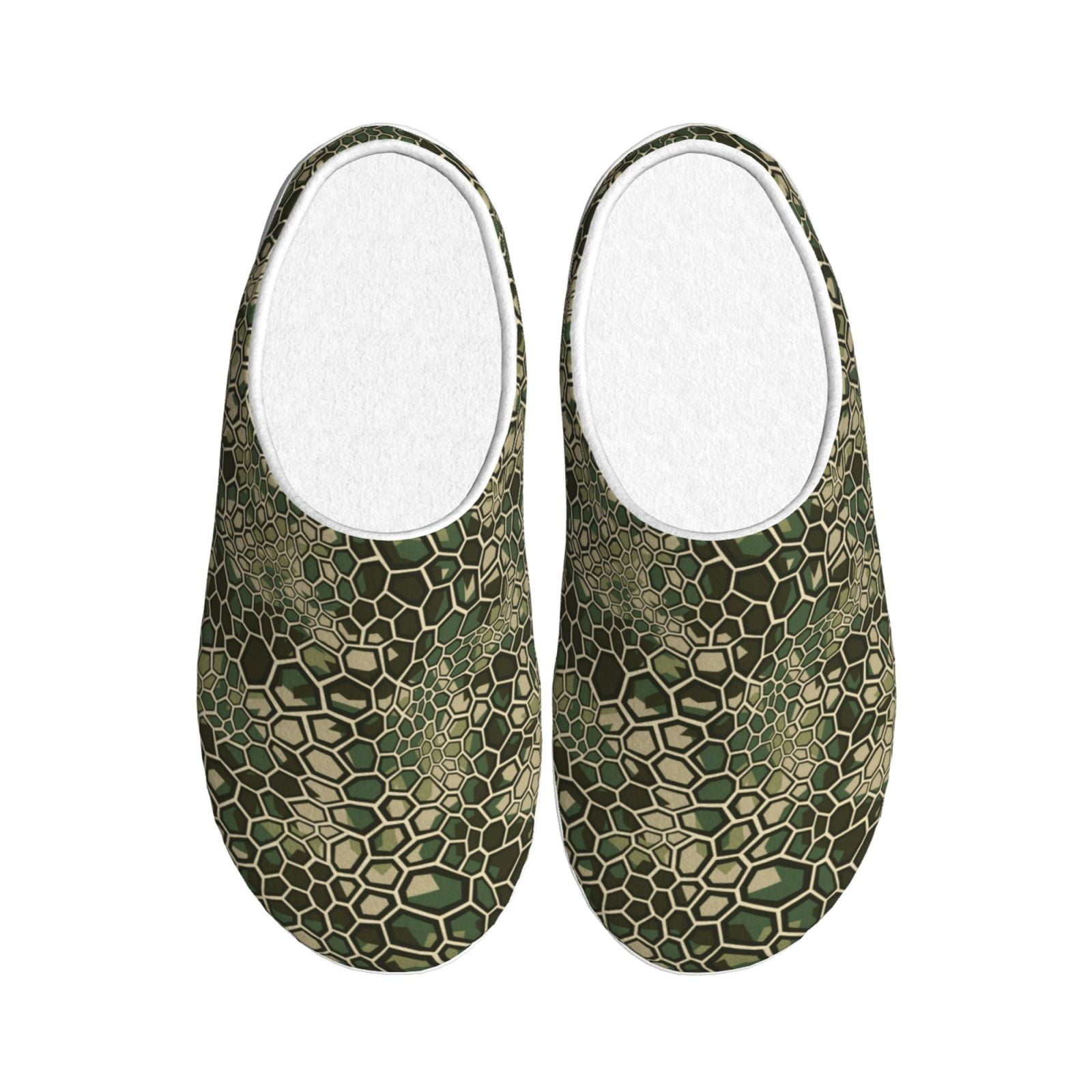 Coaee Green Snake Skin for Mens Slippers Indoor Slip On Shoes Slippers ...