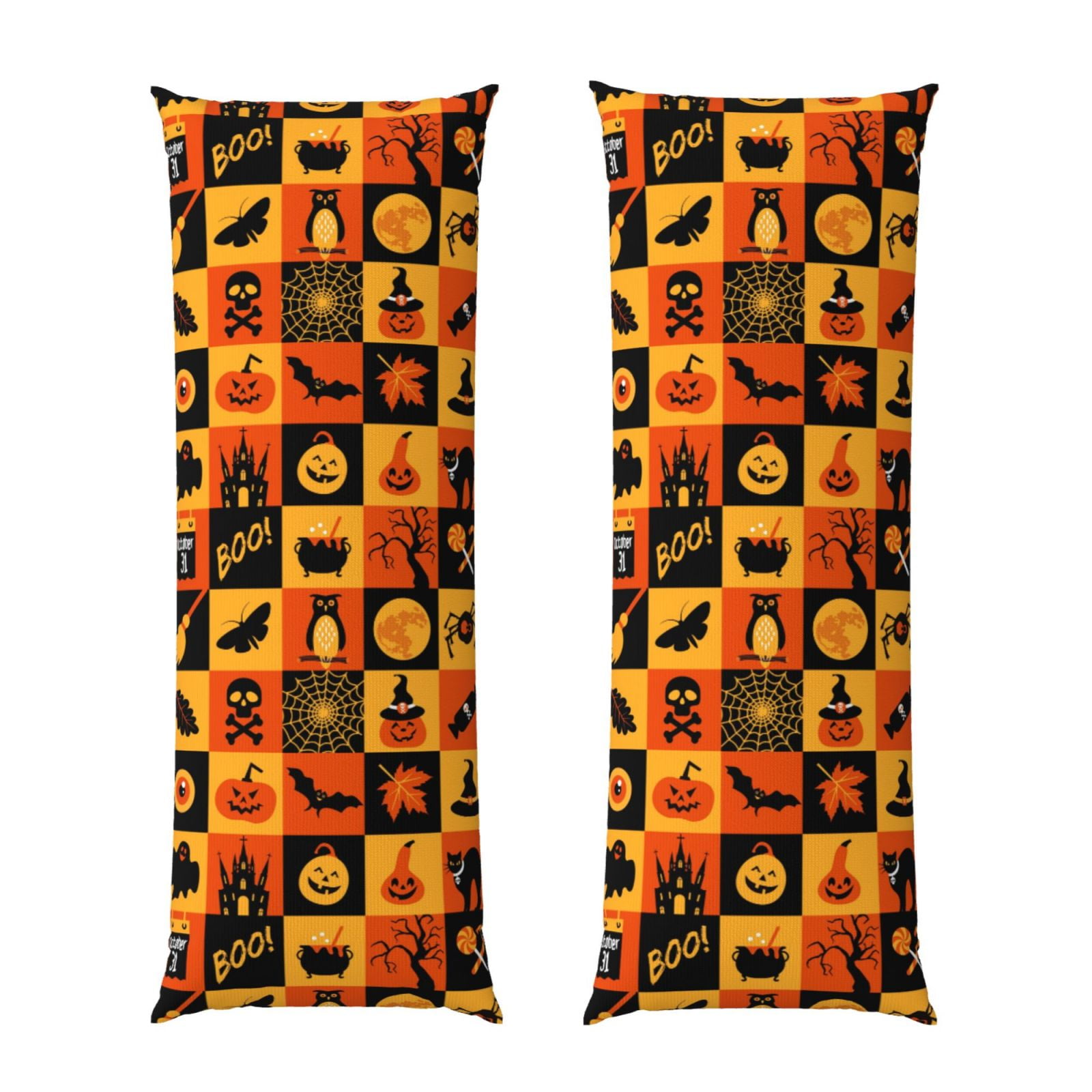 Coaee Halloween Banner Symbols Body Pillow Cover Long Pillow Case Cooling Full Body Pillow Case