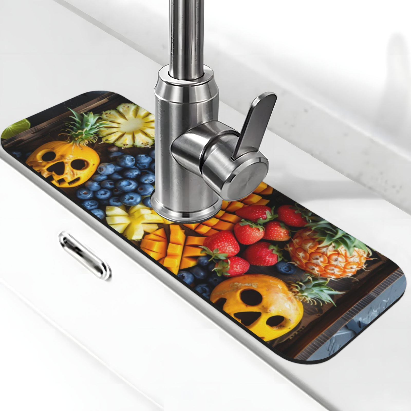 Coaee Halloween Fruit Platter for Kitchen Sink Splash Guard Sink Faucet ...