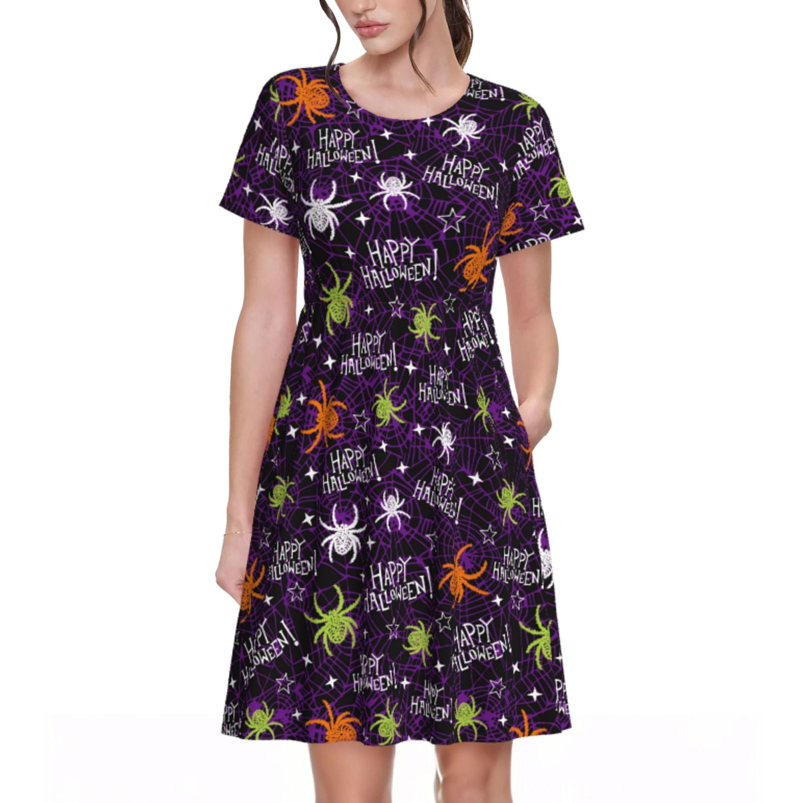 Coaee Halloween for Casual Dress for Women Short Sleeve Dresses with ...