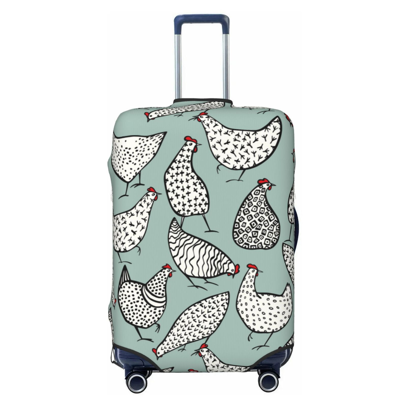 Coaee Hand Drawn Chickens Elastic Luggage Cover Washable Travel Case ...