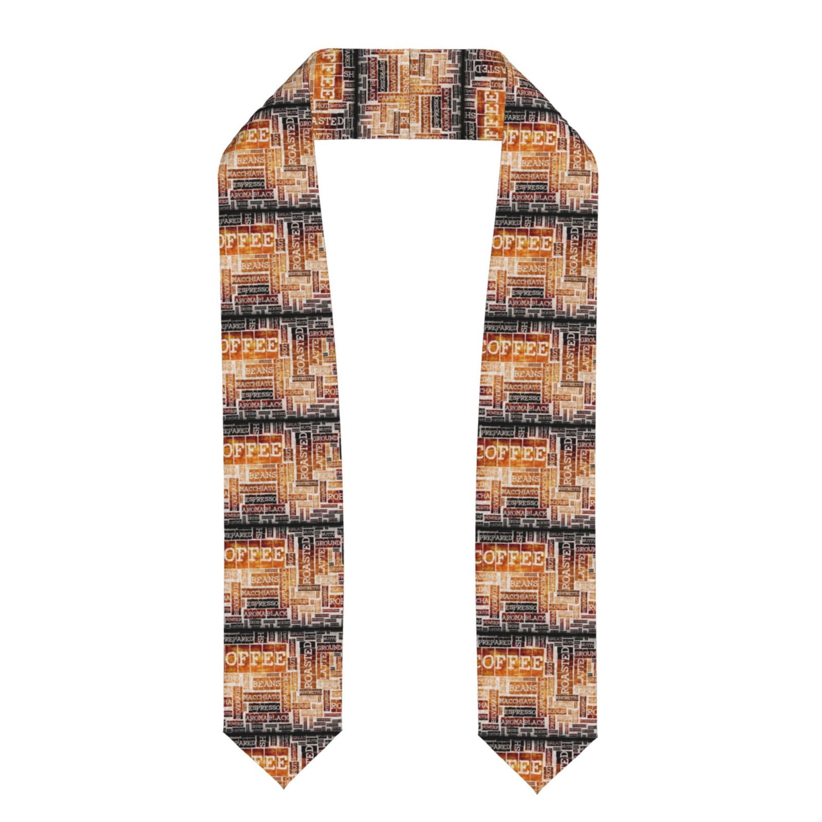 Coaee Hand Drawn Vintage Coffee Graduation Stole, Unisex, 72" Long ...