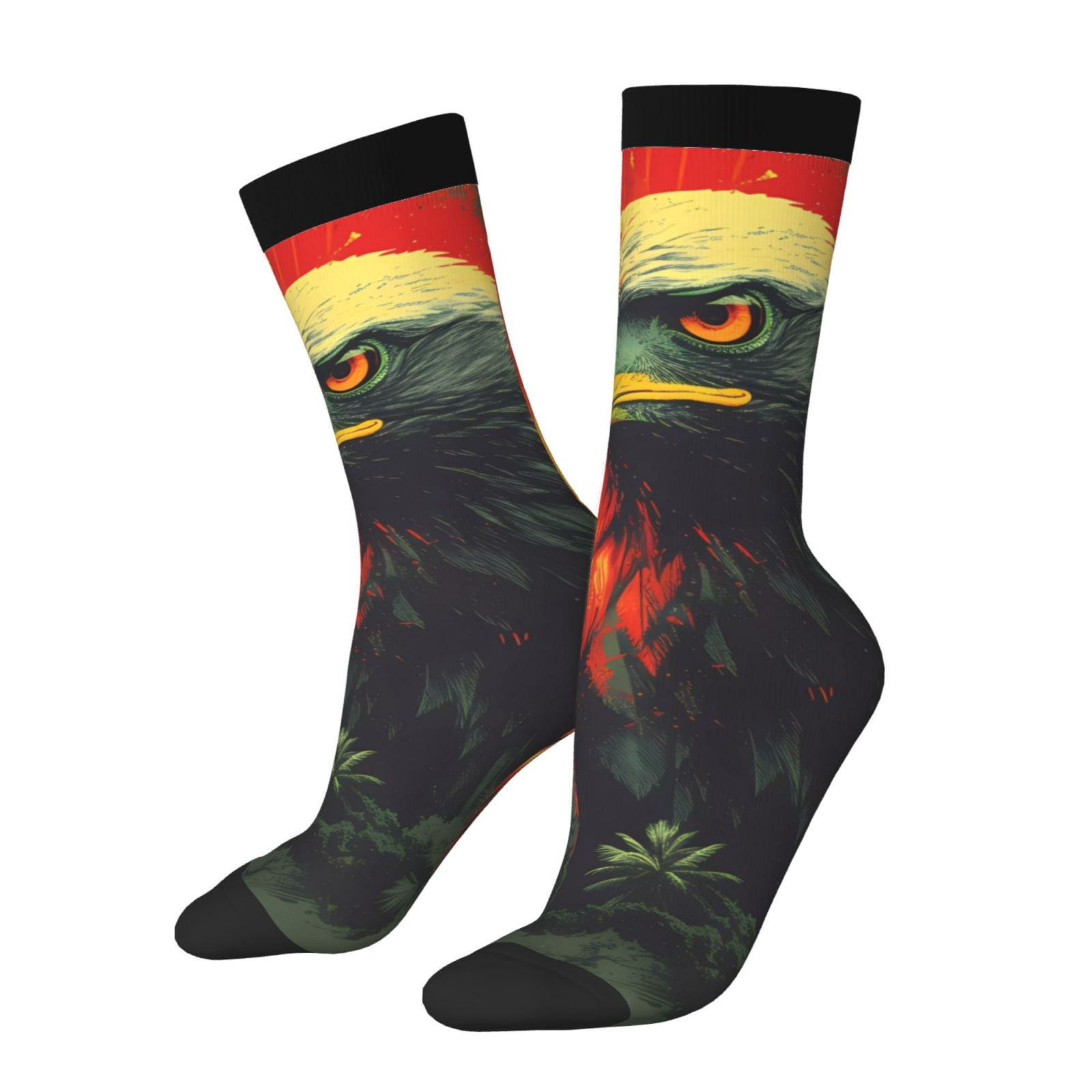 Coaee Hawaiian Style Bald Eagle Socks, Stylish Sports Mid-Tube Socks Breathable Sock Non-Pilling ...