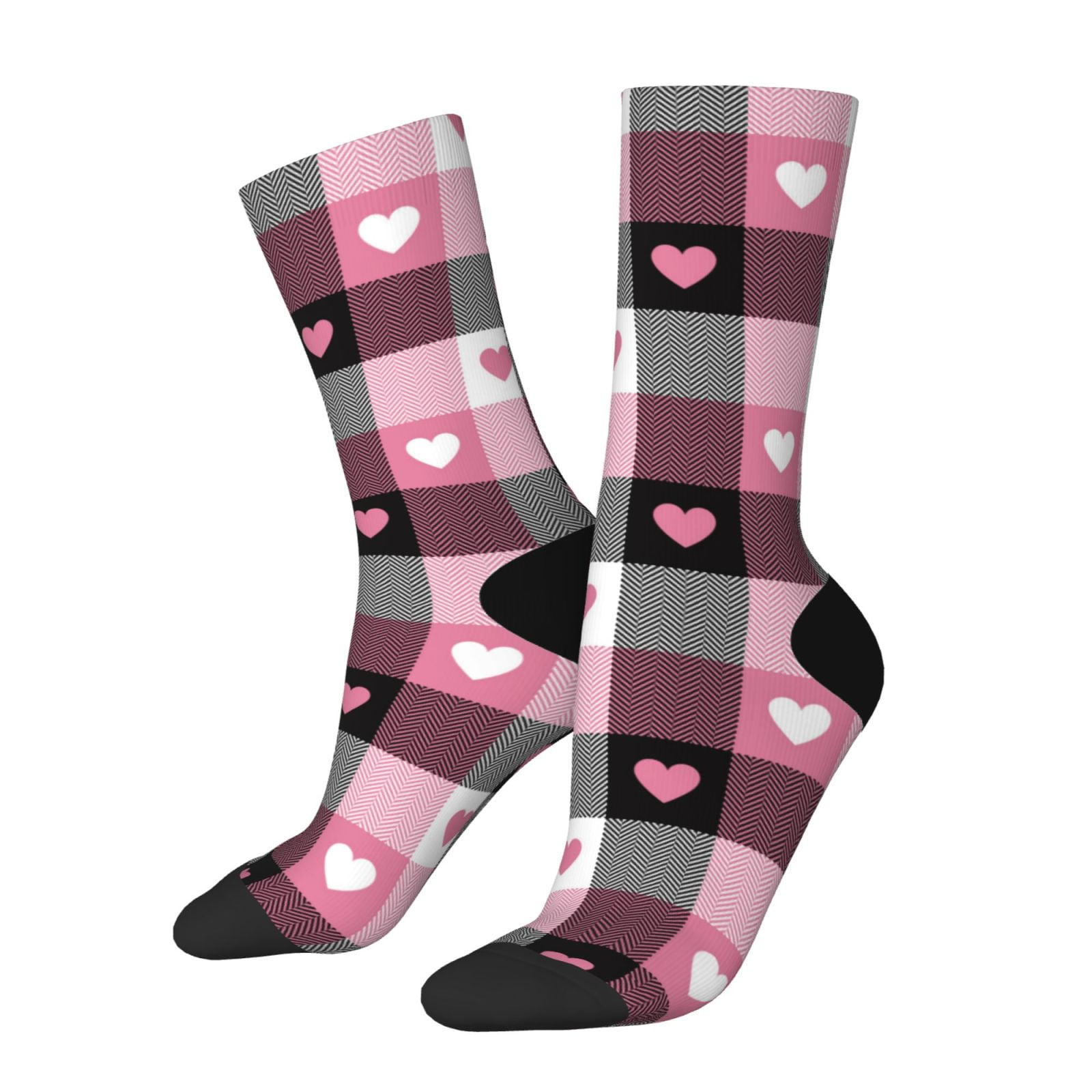Coaee Heart Plaid Socks, Stylish Sports Mid-Tube Socks Breathable Sock ...