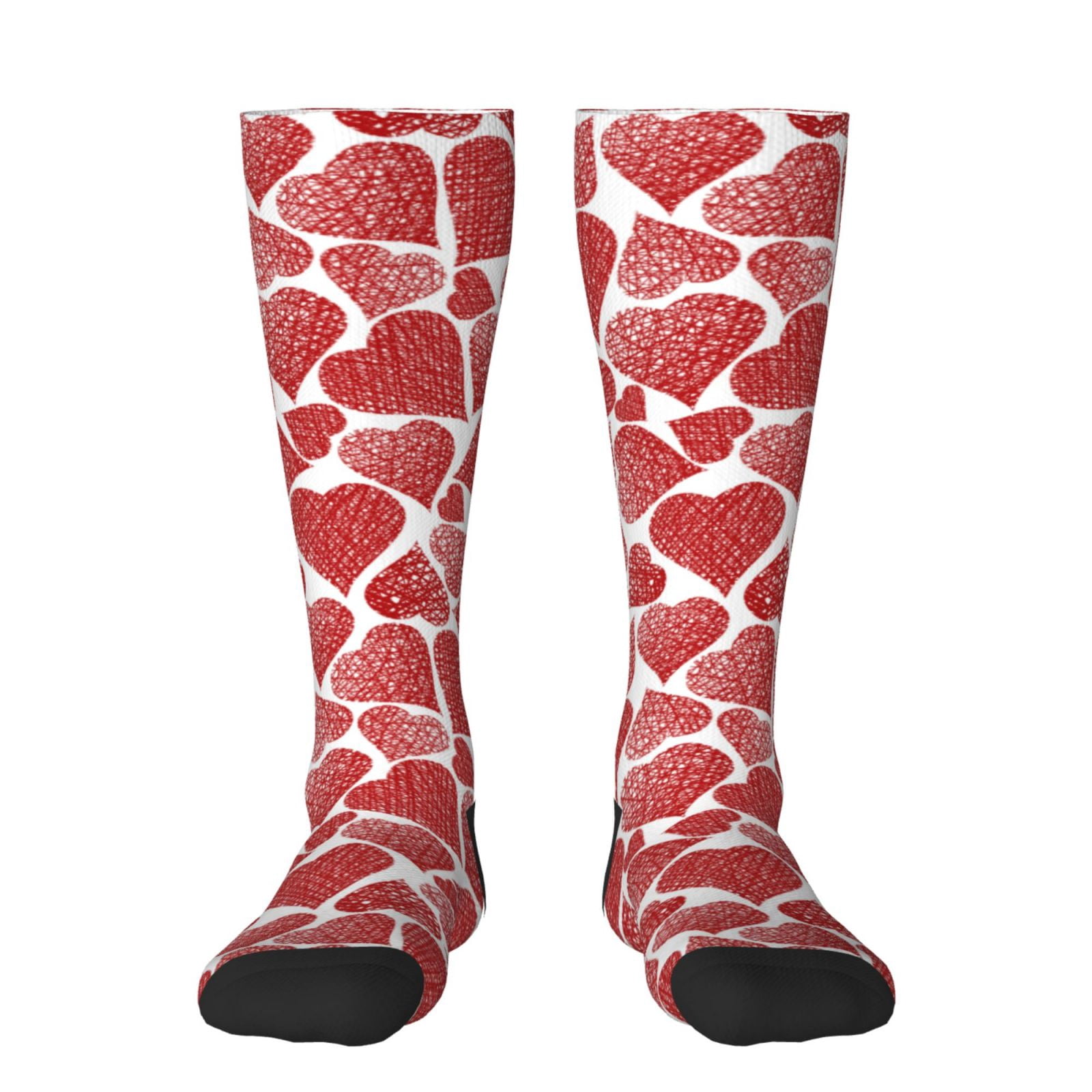 Coaee Hearts Print Sock Breathable,Adult Stockings,Suitable For Golf ...