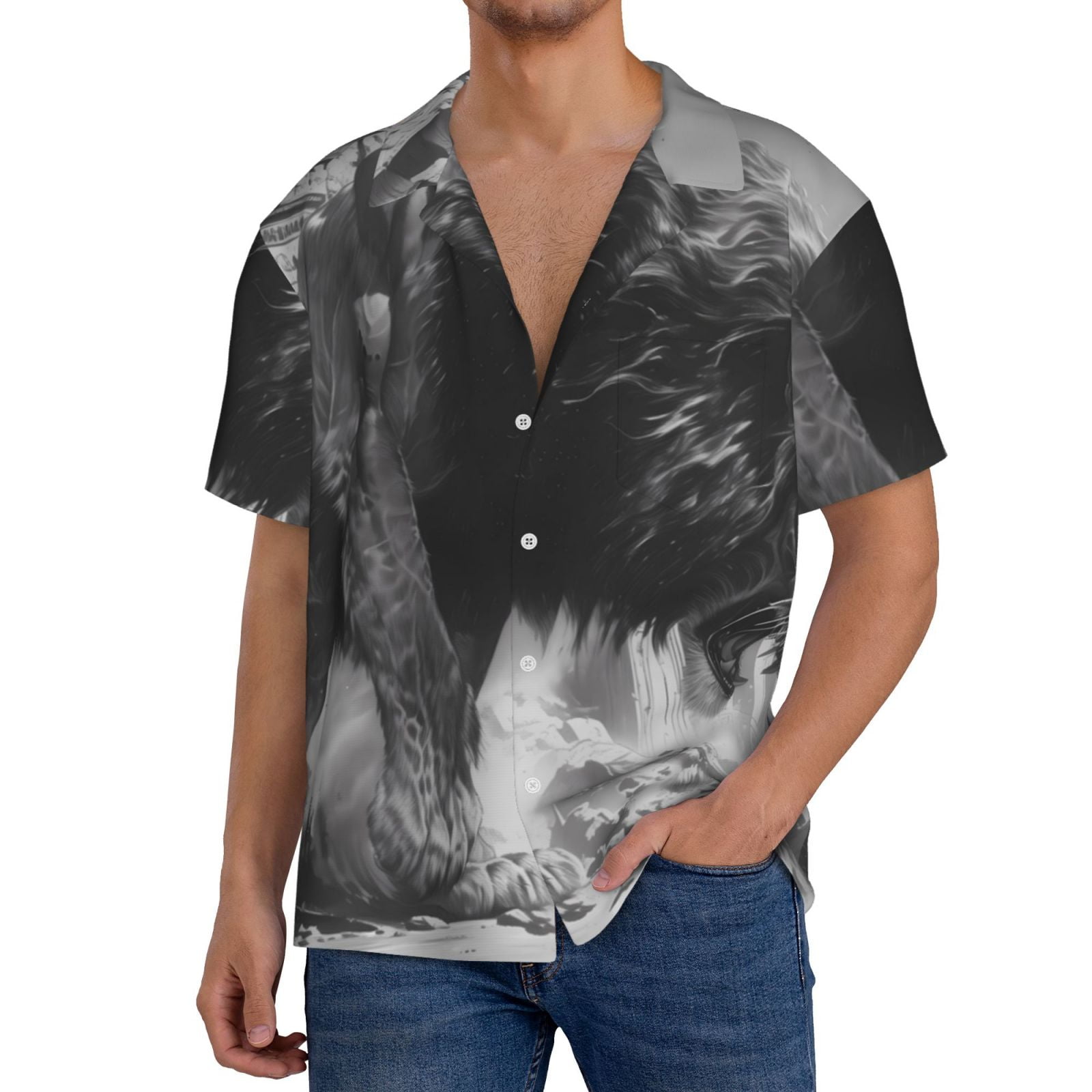 Coaee Heroic Lion Encounter Coaee {designName} for Men's Casual Button ...