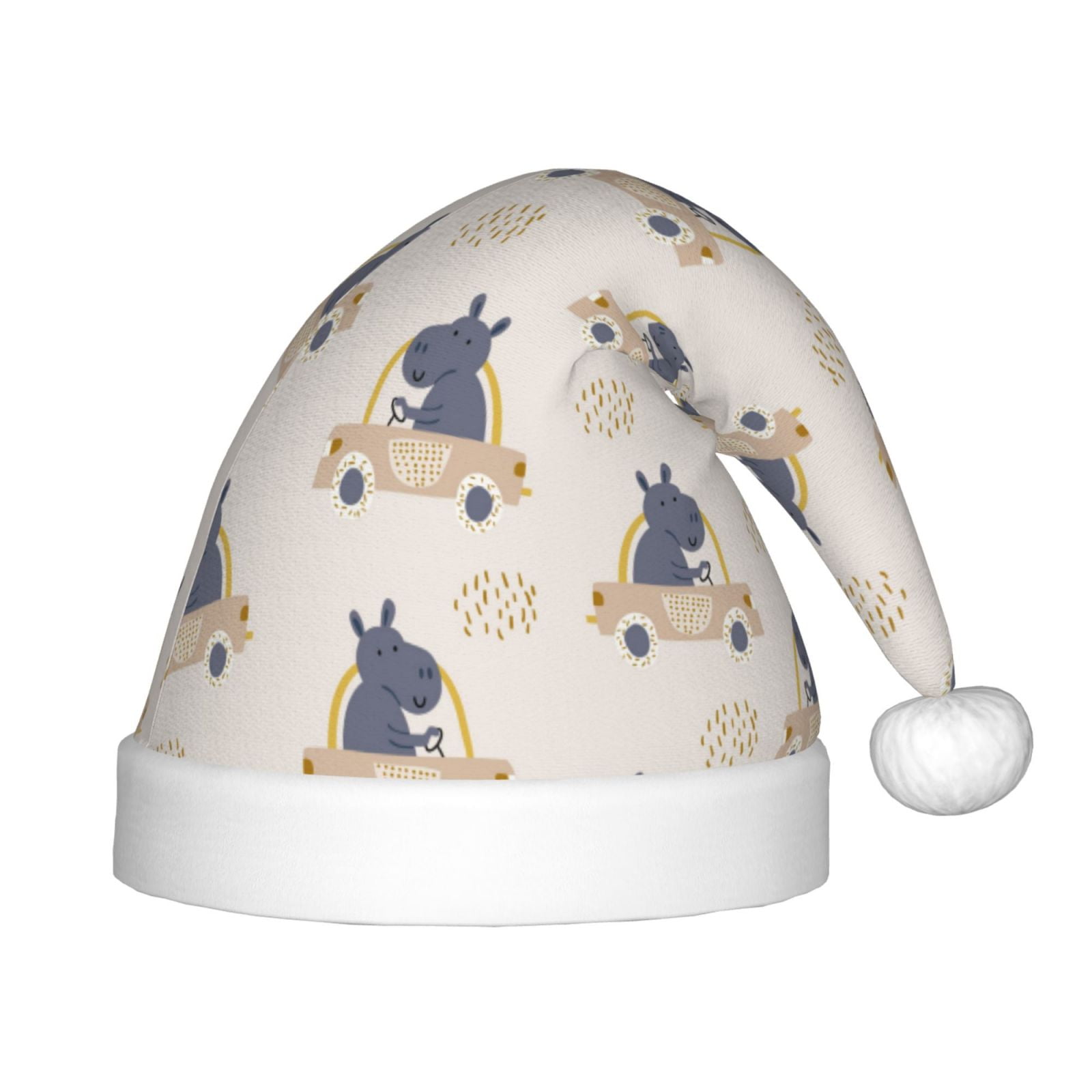 Coaee Hippos Driving A Car for Christmas Hat for Kids Santa Hat ...