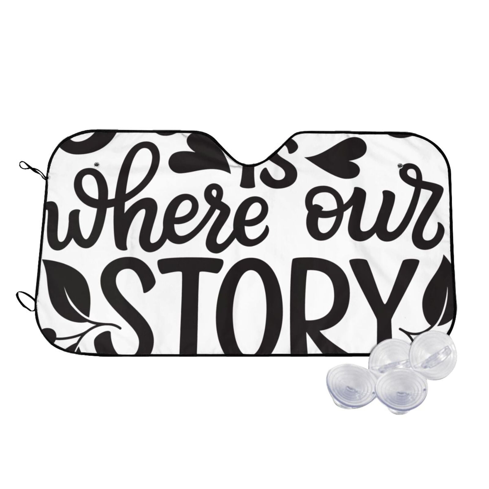 Coaee Home Is Where Our Story Begins Car Windshield Sunshade,Uv Rays ...