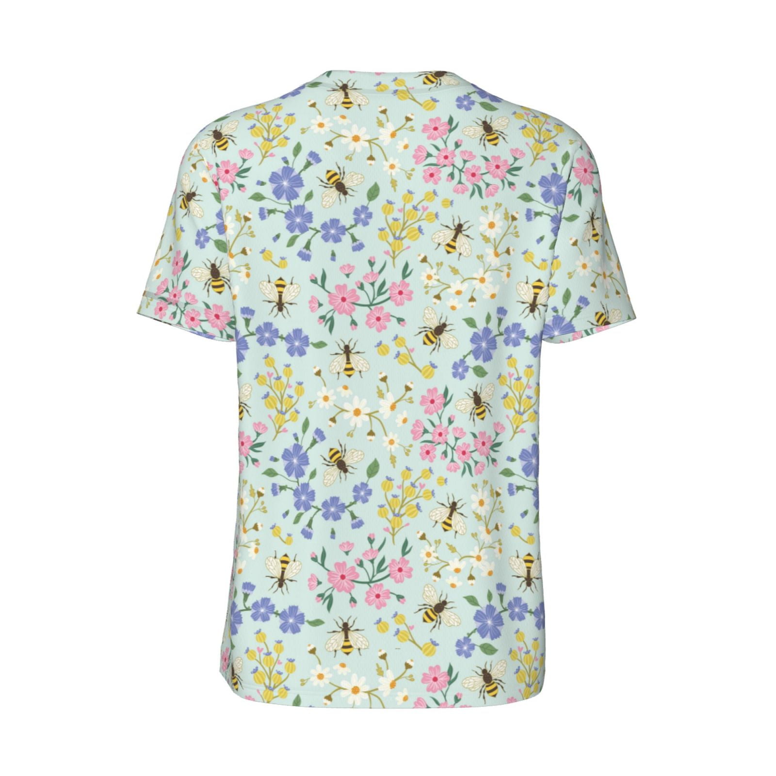Coaee Honey Bees And Flowers for Men's Baseball T-shirt Casual Short ...