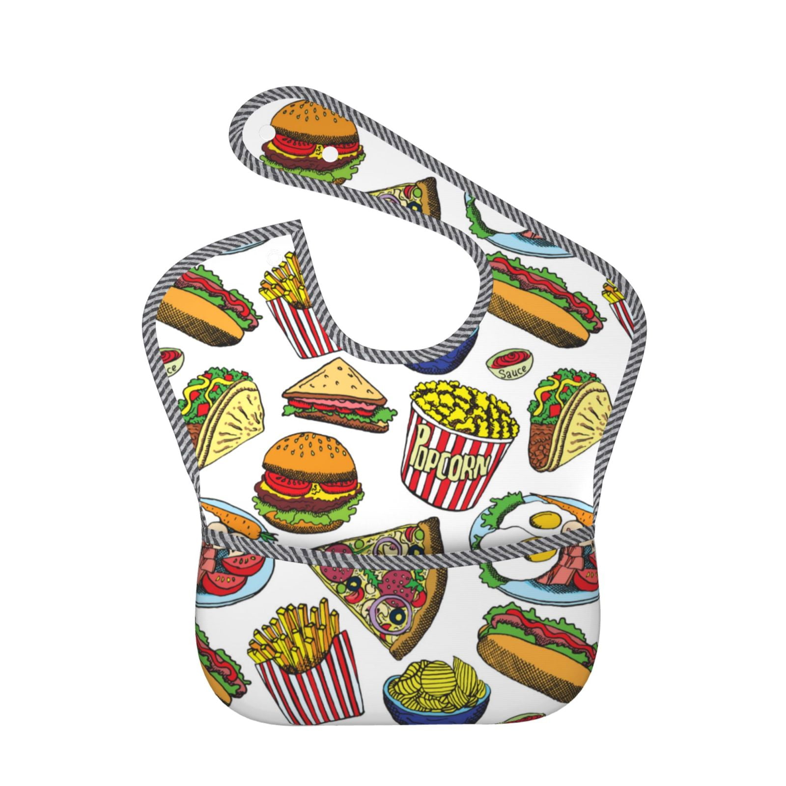 Coaee Hot Dog With One Sausage for Proof Baby Bib with Food Catcher ...