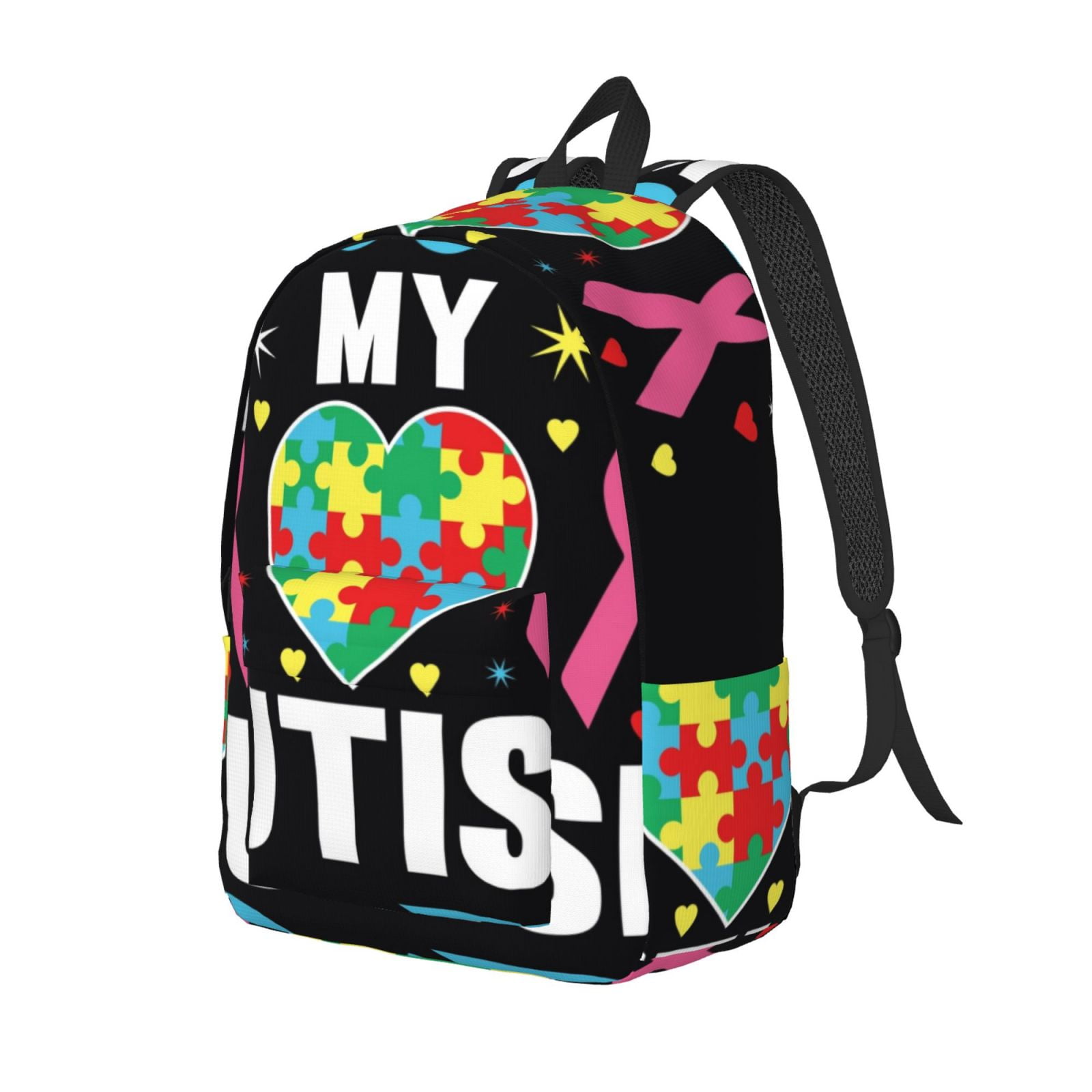 Coaee I Love My Autism for Canvas Backpack for Hiking, Camping ...