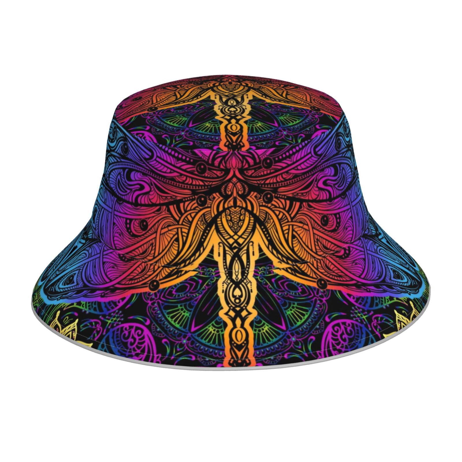 Coaee Indian Mandalas Dragonfly Double-Sided Reflective Strip Sun Hat ...