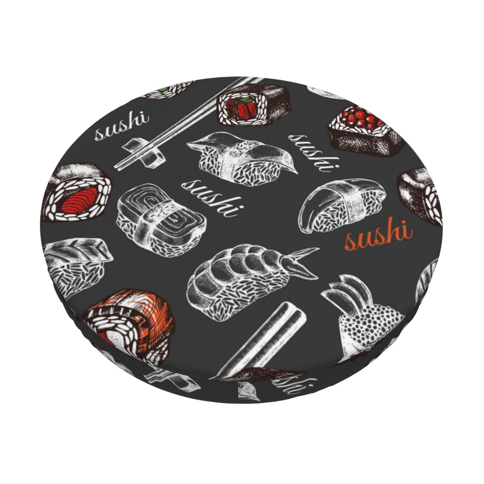 Coaee Japanese Sushi Hashi Round Bar Stool Seat Covers Washable Stool ...