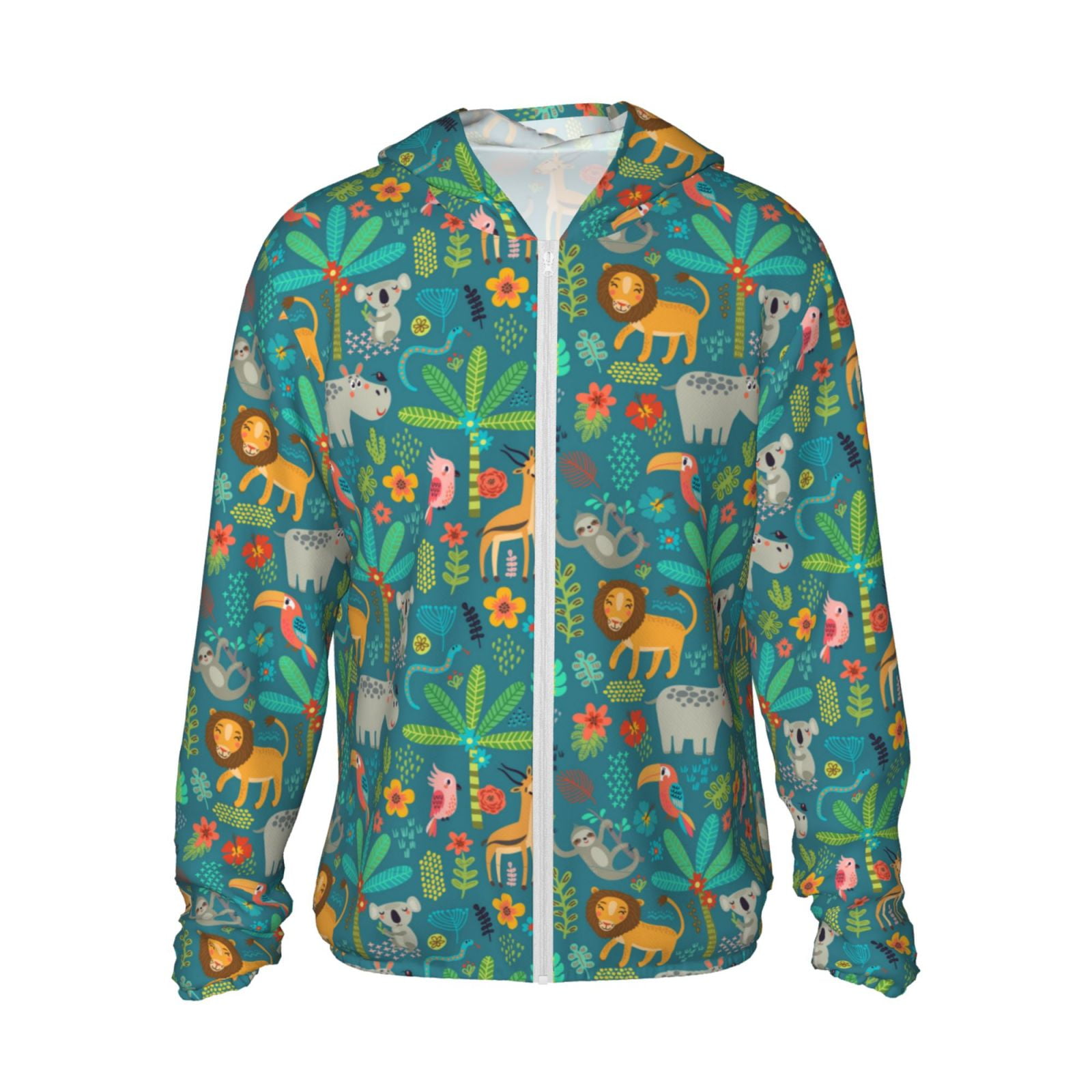 Coaee Jungle Animals Men's and Women's UPF 50+ Sun Protection Hoodie ...