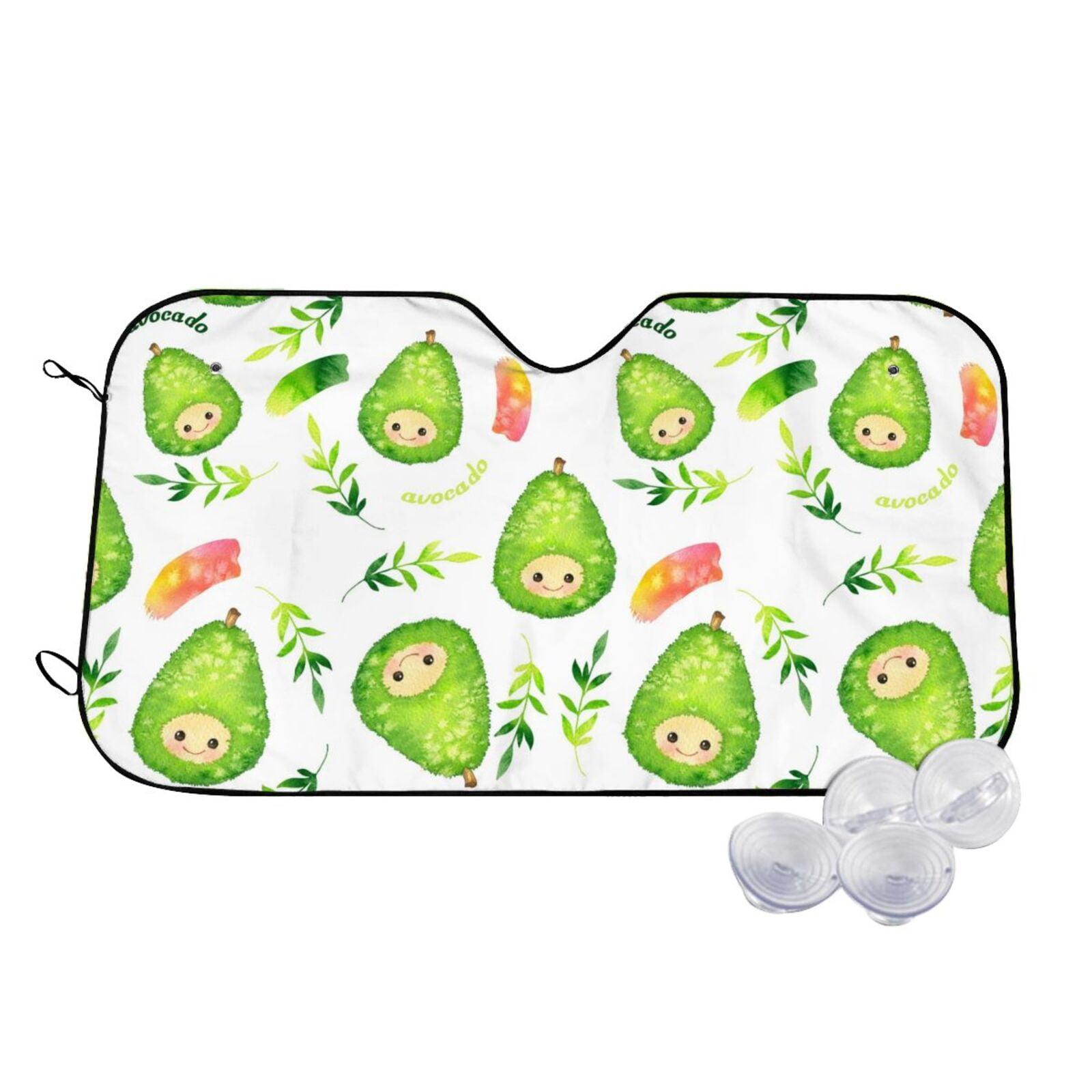 Coaee Kawaii Avocado Car Windshield Sunshade,Uv Rays Sun Visor ...