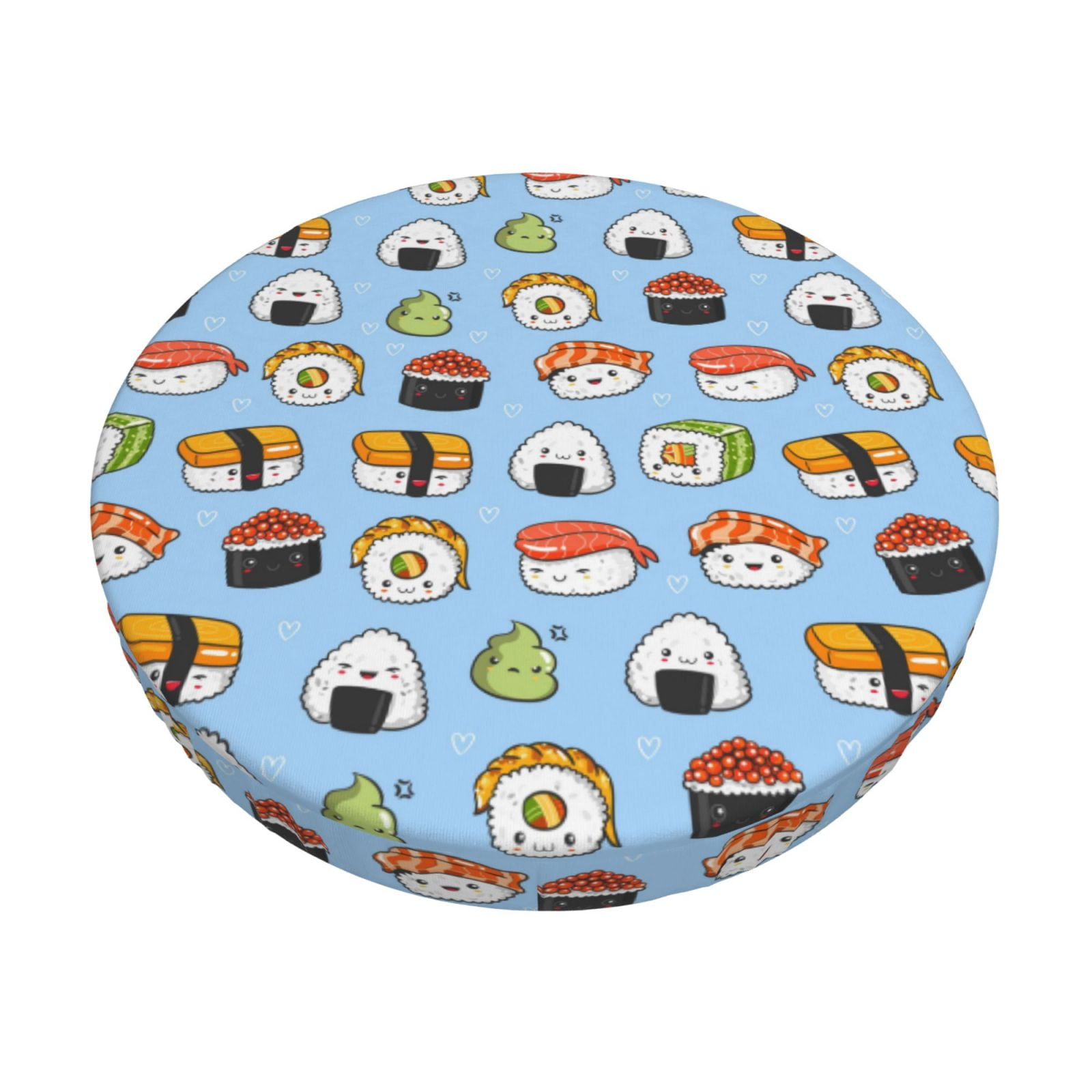 Coaee Kawaii Sushi Round Bar Stool Seat Covers Washable Stool Cushion ...
