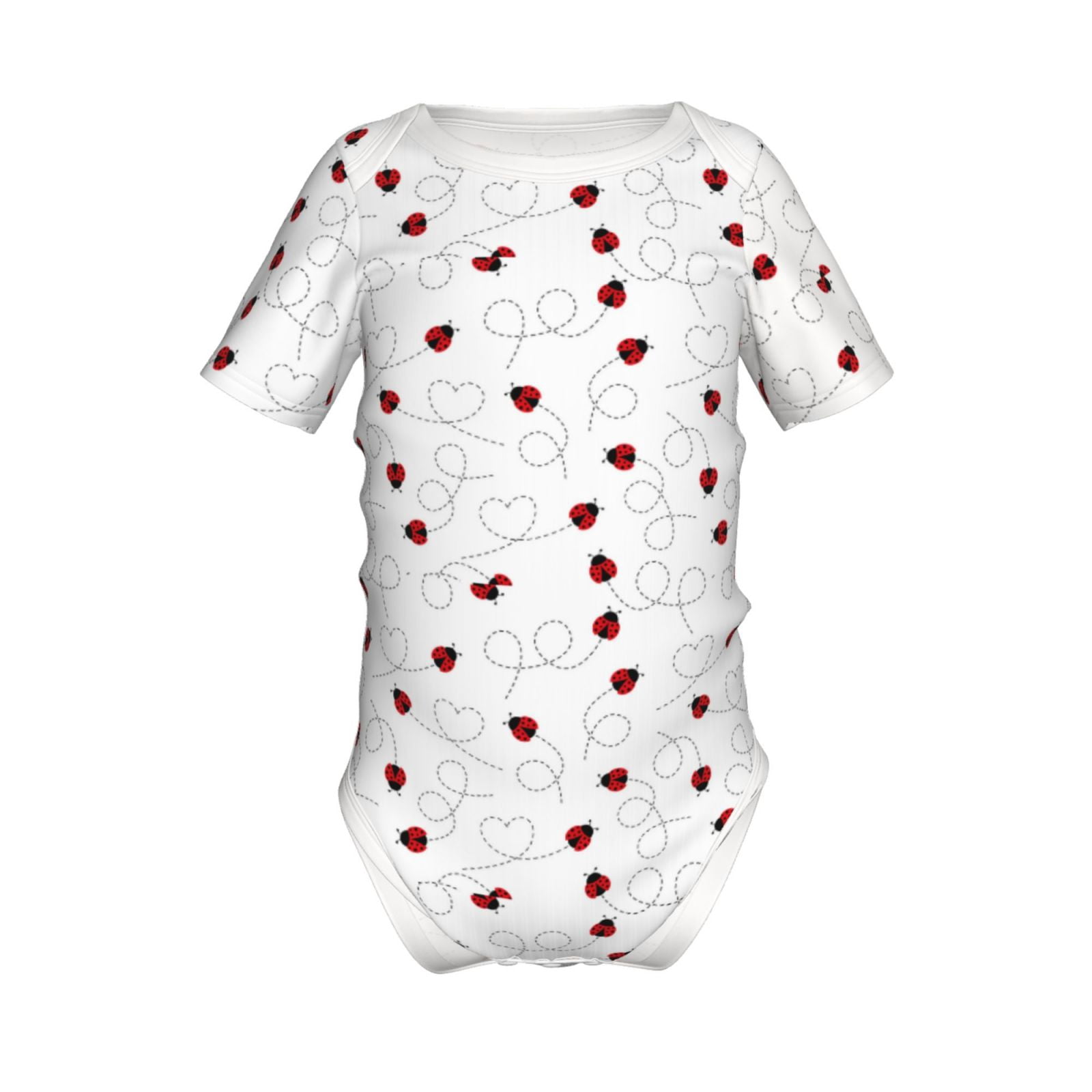 Coaee Ladybugs Flying On Dotted Route for Soft Baby Short-Sleeve ...