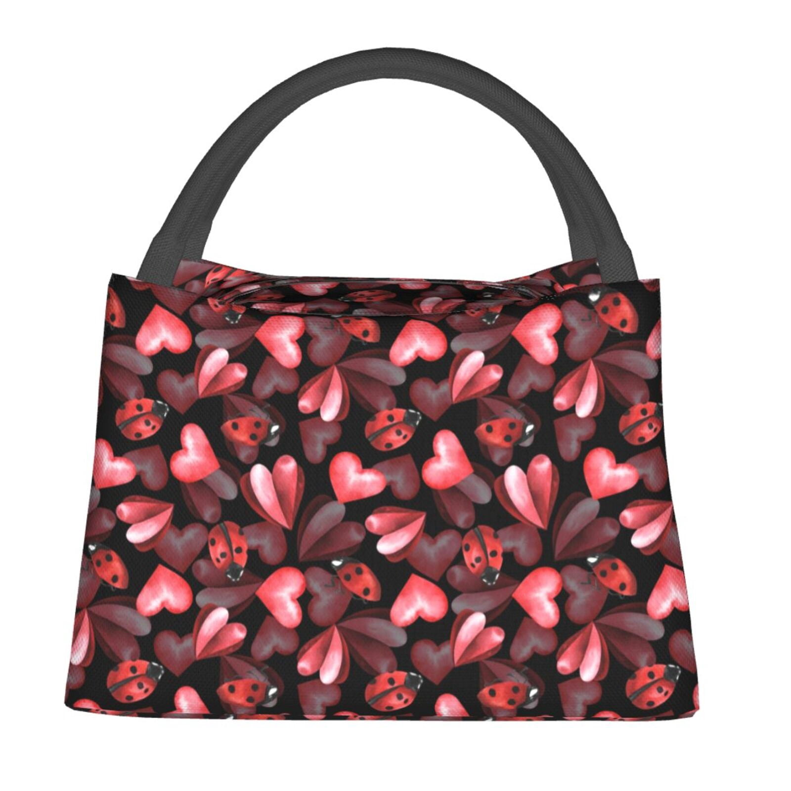 Coaee Ladybugs and Red Hearts for Reusable Thermal Soft Leakproof Lunch ...