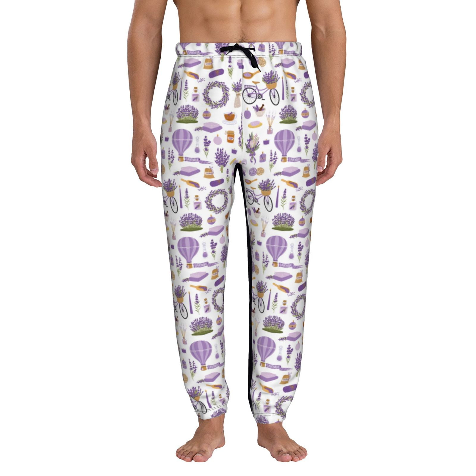 Coaee Lavender Flowers for Sweatpants for Men, Men's Joggers with ...