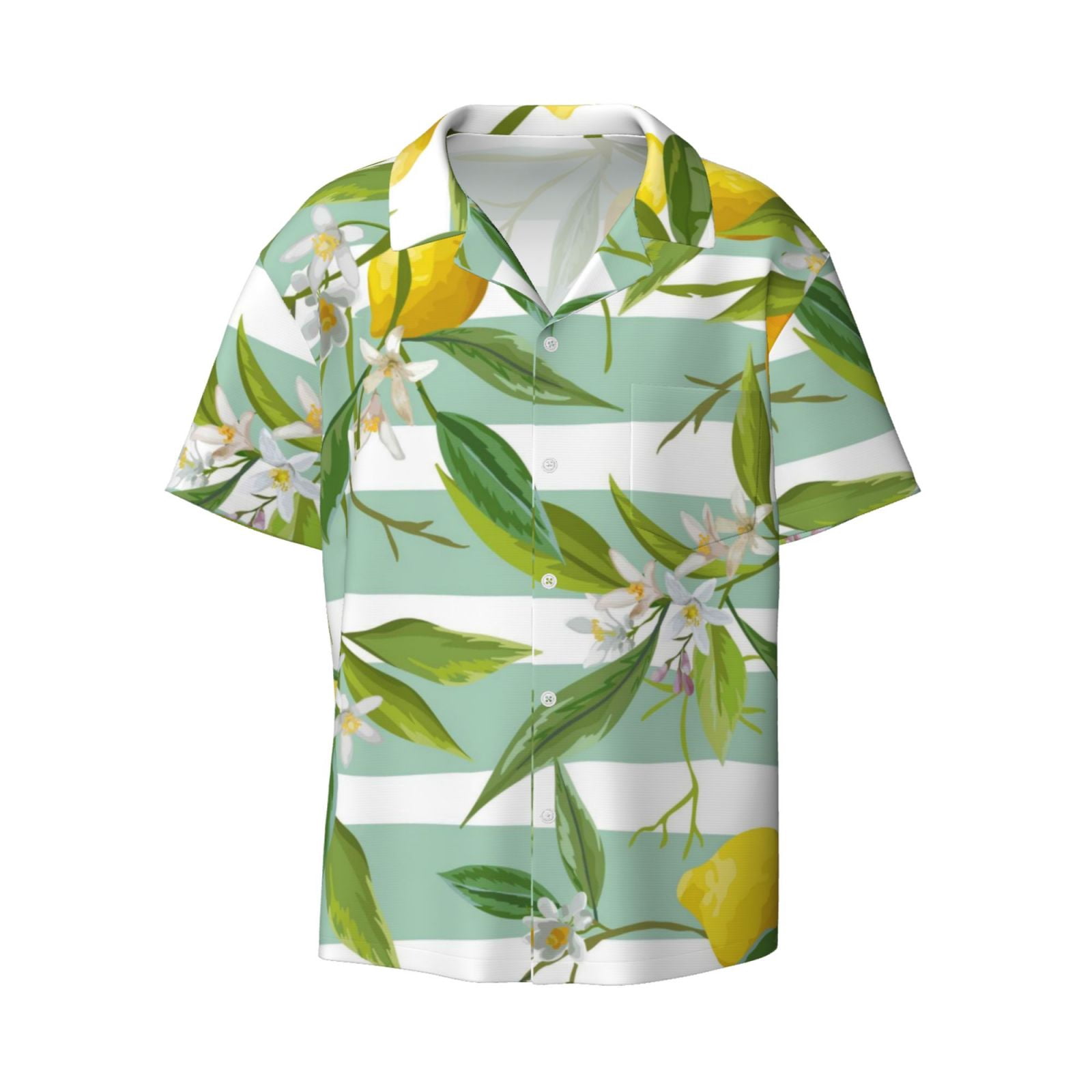 Coaee Lemon Men's Casual Button Down Shirt, Short Sleeve Business ...